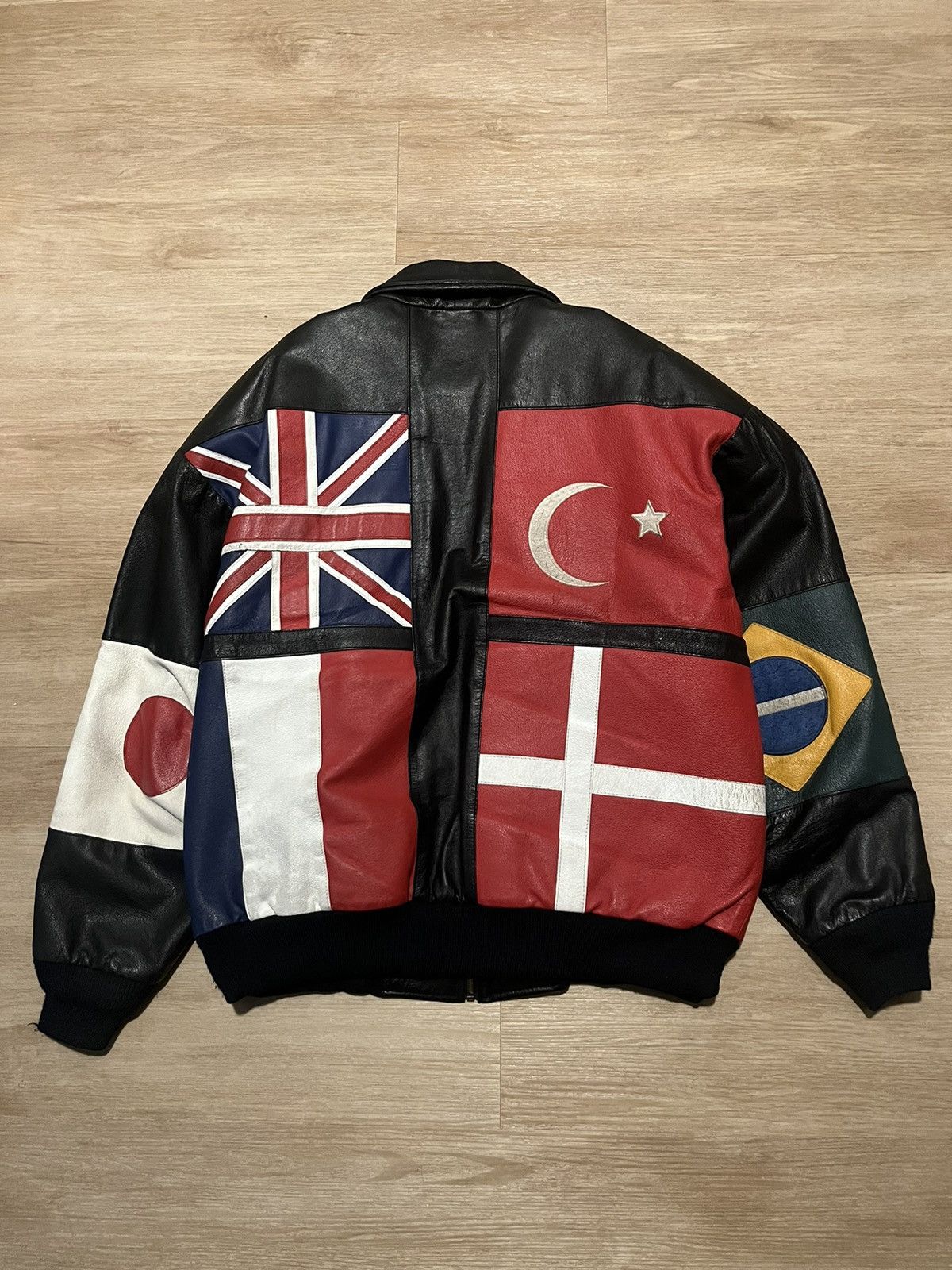 Phase 3 Vintage Phase 2 Flags Leather Jacket | Grailed
