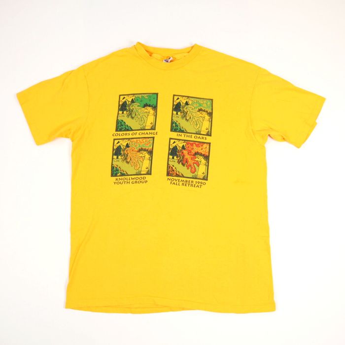 Hanes Vintage 90s Colors of Change in the Oaks T-Shirt Yellow Hanes ...