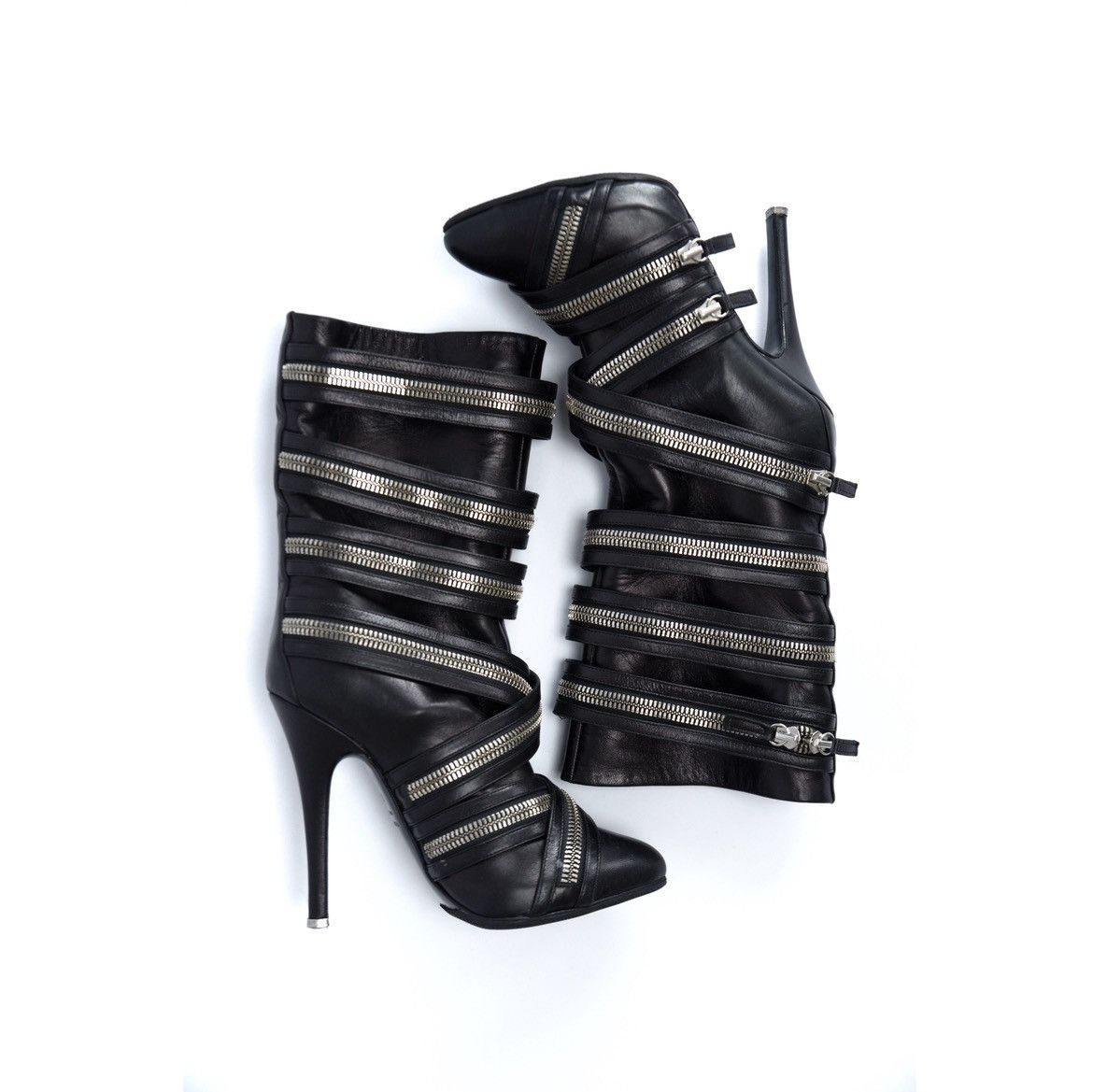Balmain Balmain FW09 Zipper Leather Heels by Christophe Decarnin | Grailed