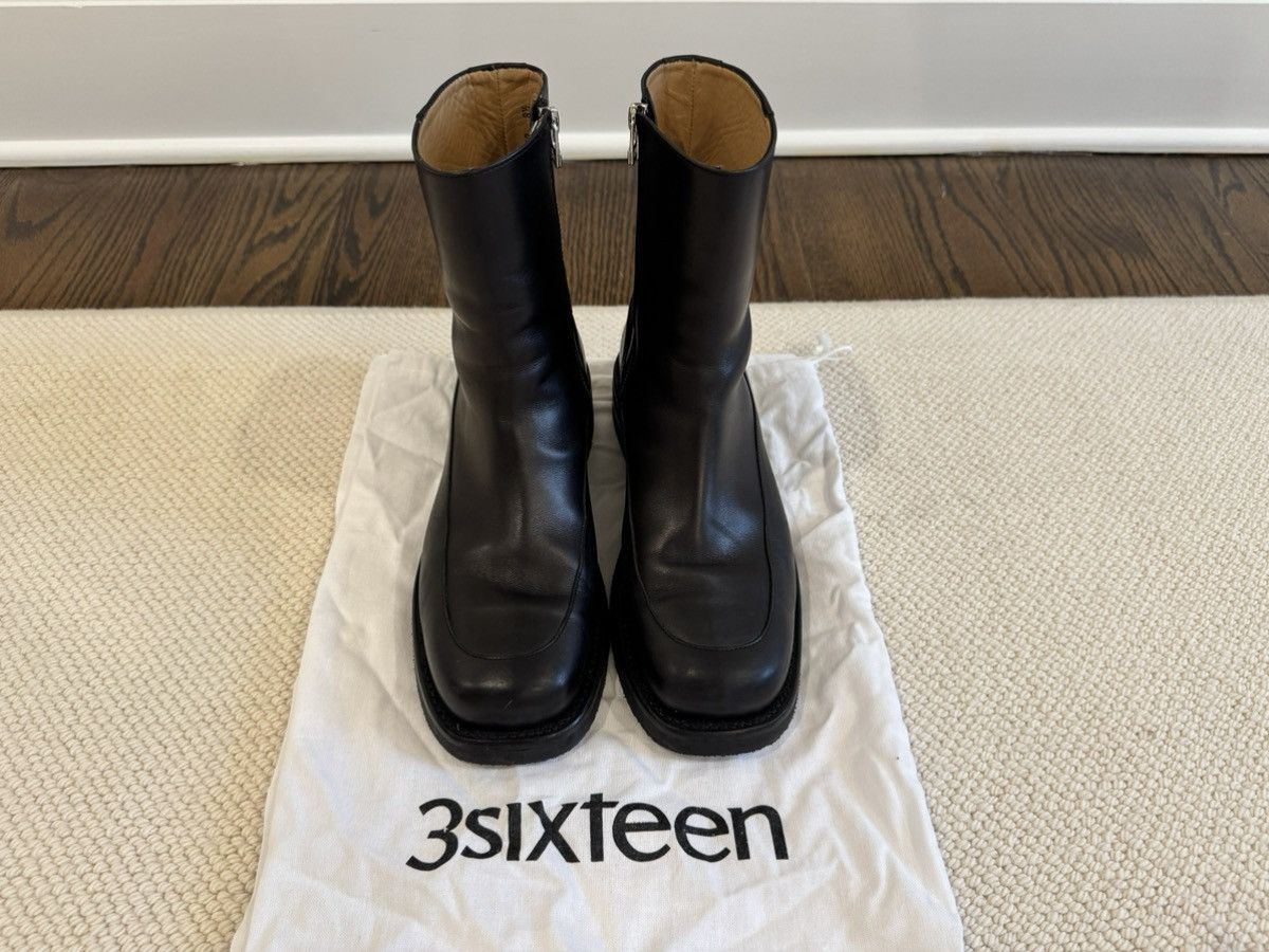 3sixteen Square Toe Side Zip Boot in Black Calf Leather | Grailed