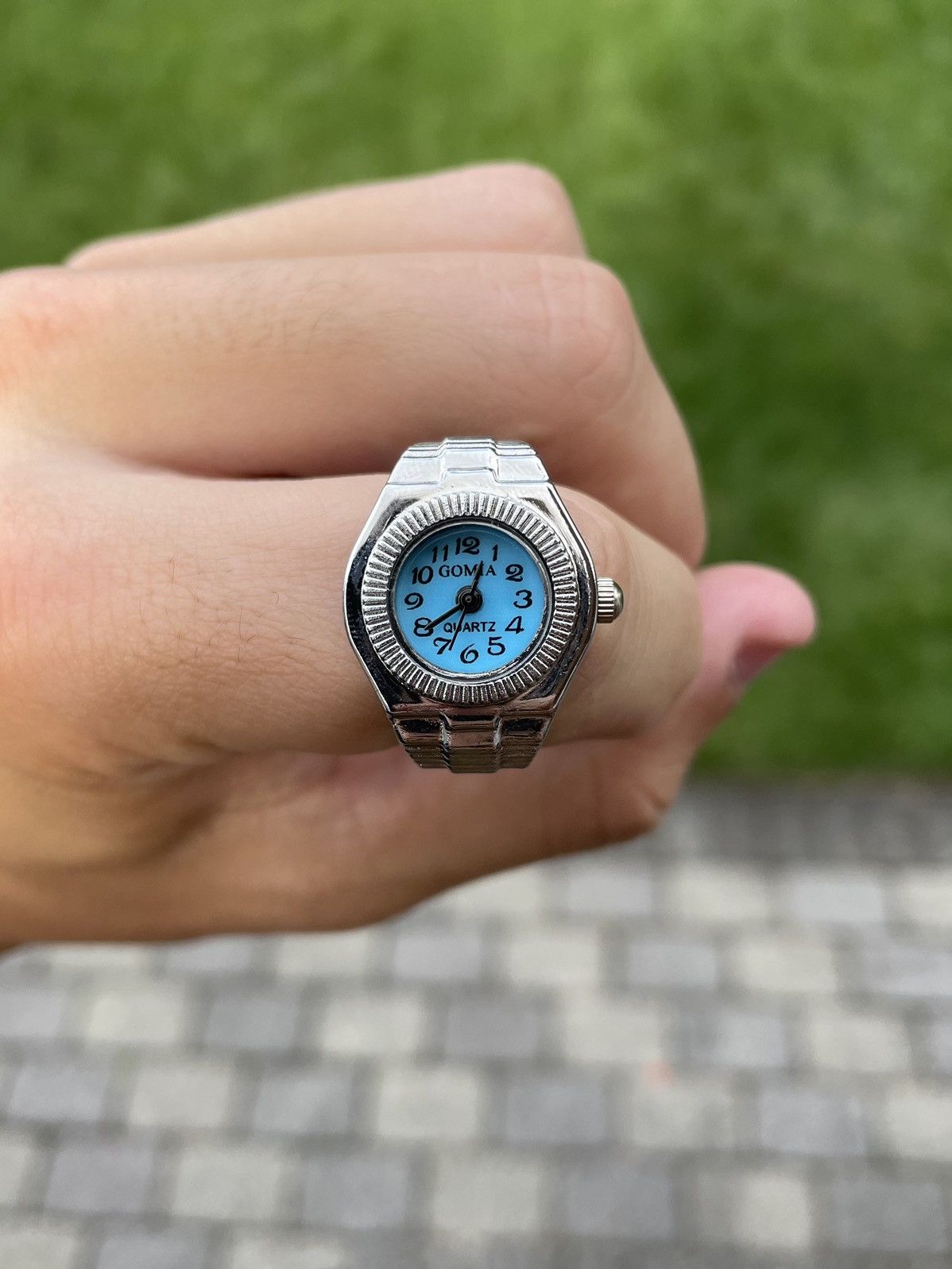 Japanese Brand × Streetwear × Vintage Blue Silver Watch Ring Adjustable ...