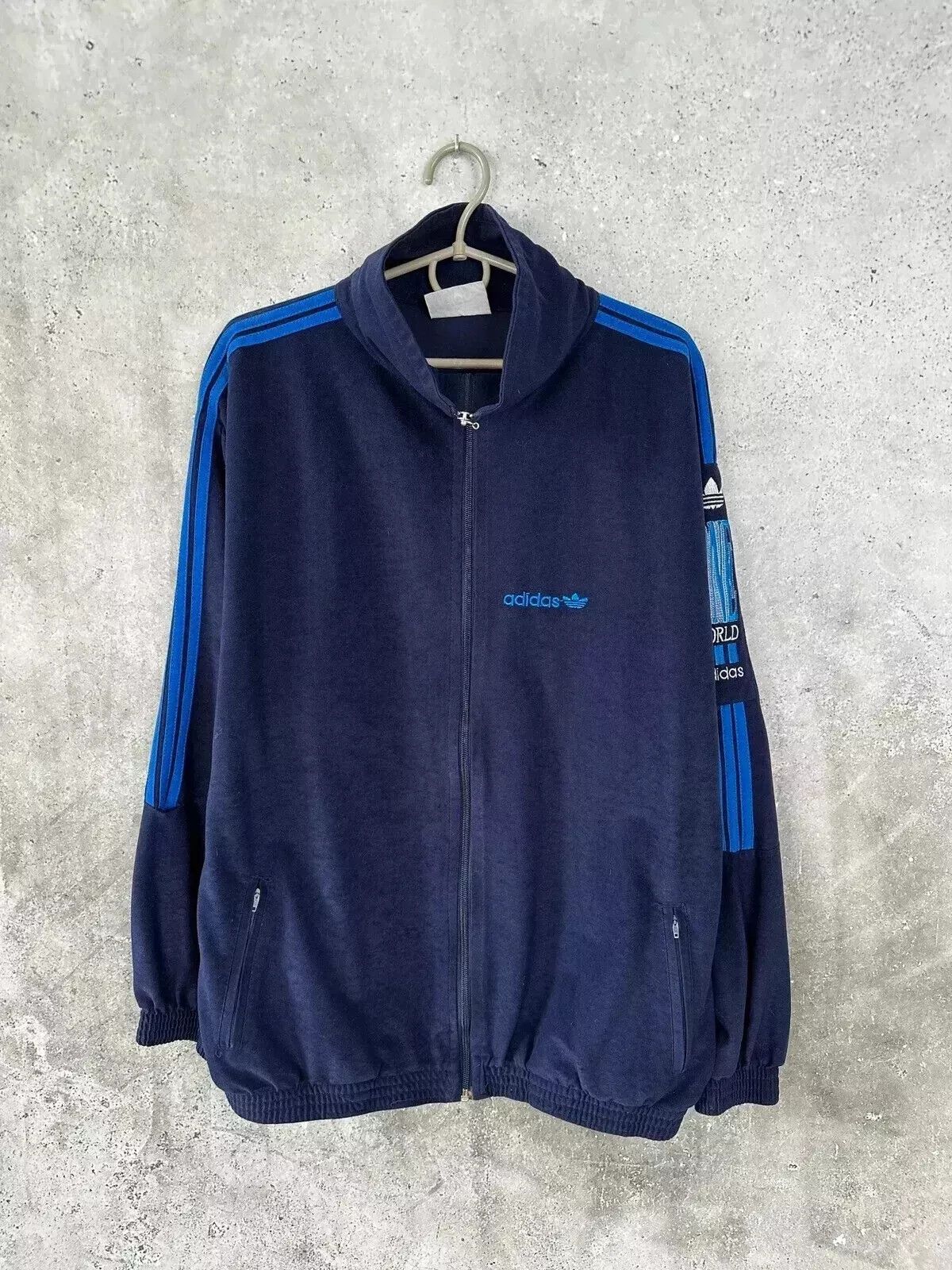 Adidas × Vintage VINTAGE 90s ADIDAS ORIGINALS VELOR ONE WORLD TRACK JACKET | Grailed