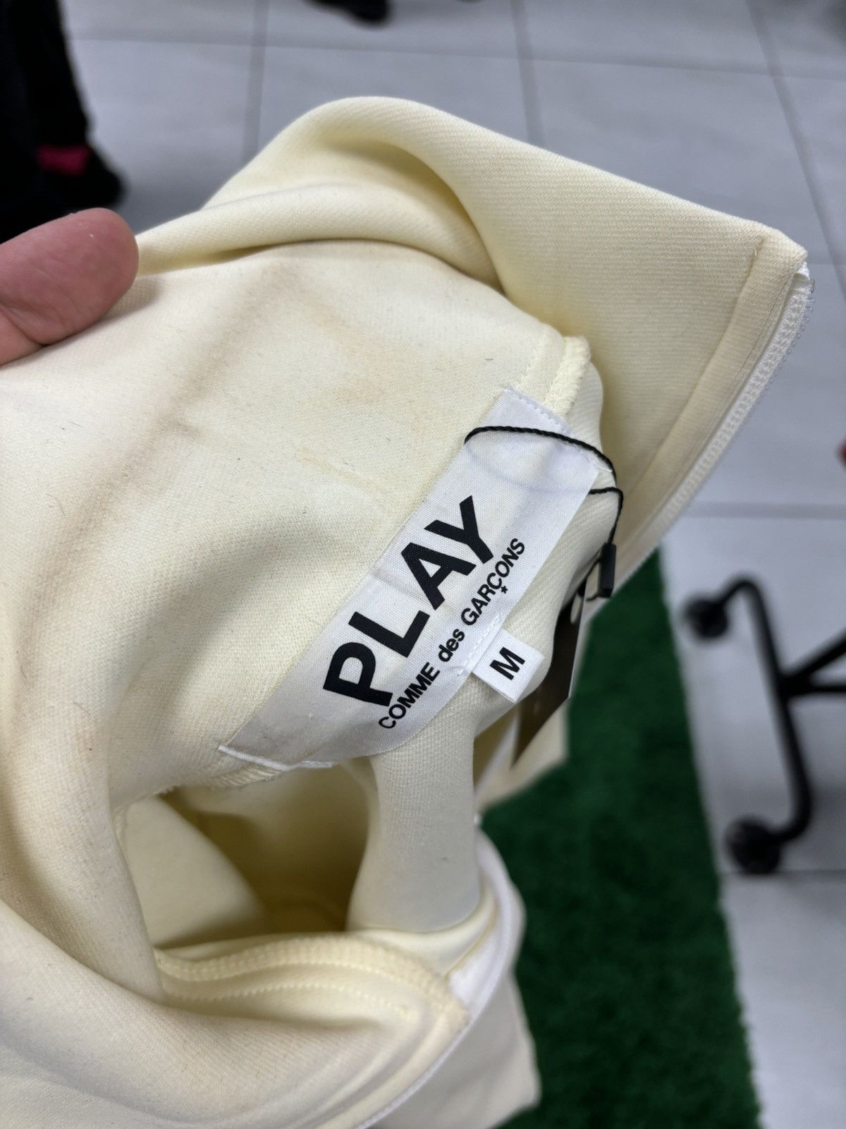 Comme des Garcons Cdg comme de garçon cream zip up medium | Grailed
