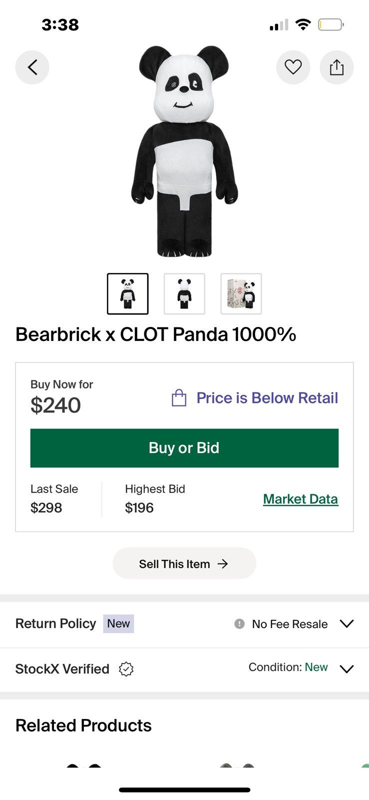 Designer × Medicom Bearbrick Bearbrick x CLOT Panda 1000% | Grailed