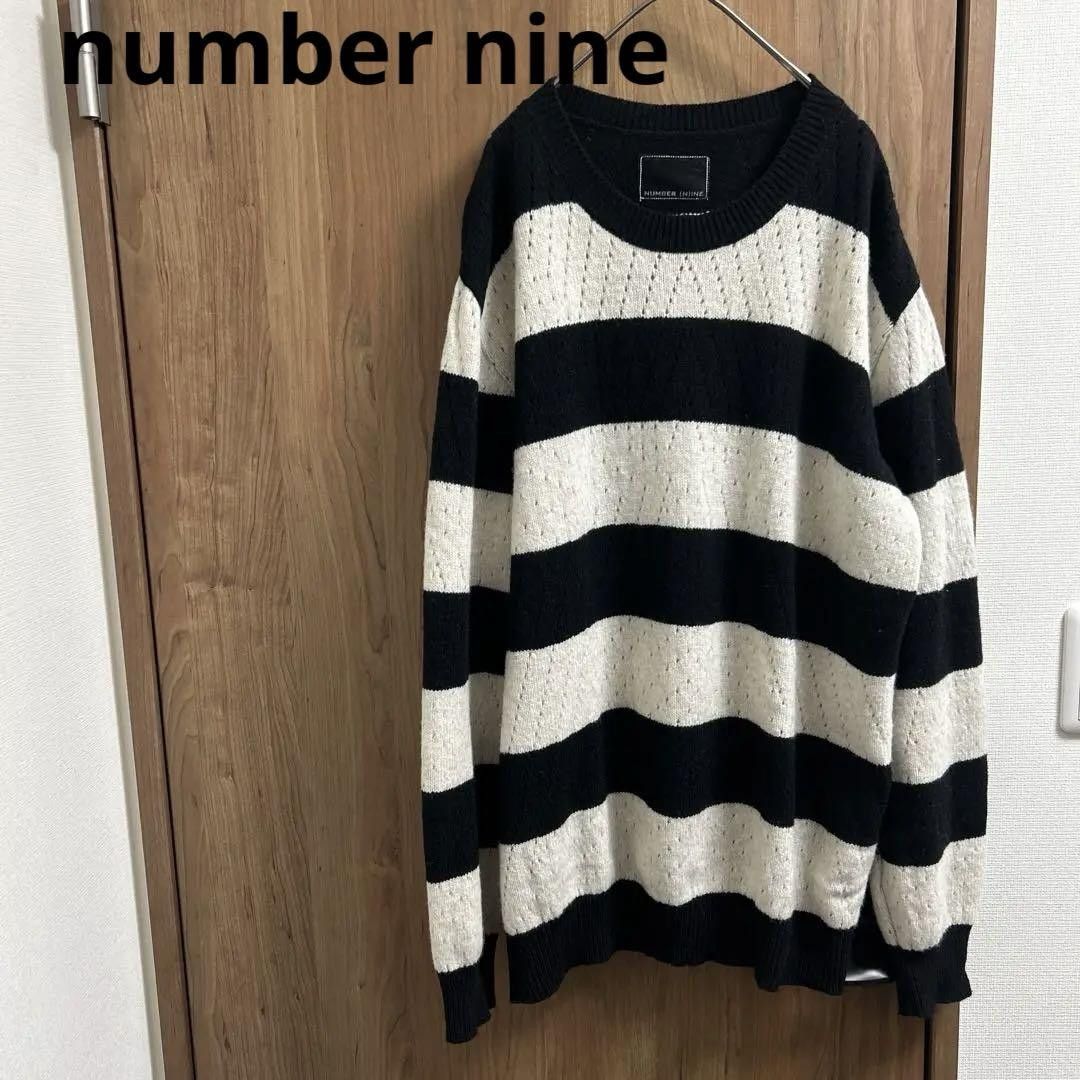 Number (N)ine Number Nine Black & White Oversized Knit Sweater | Grailed