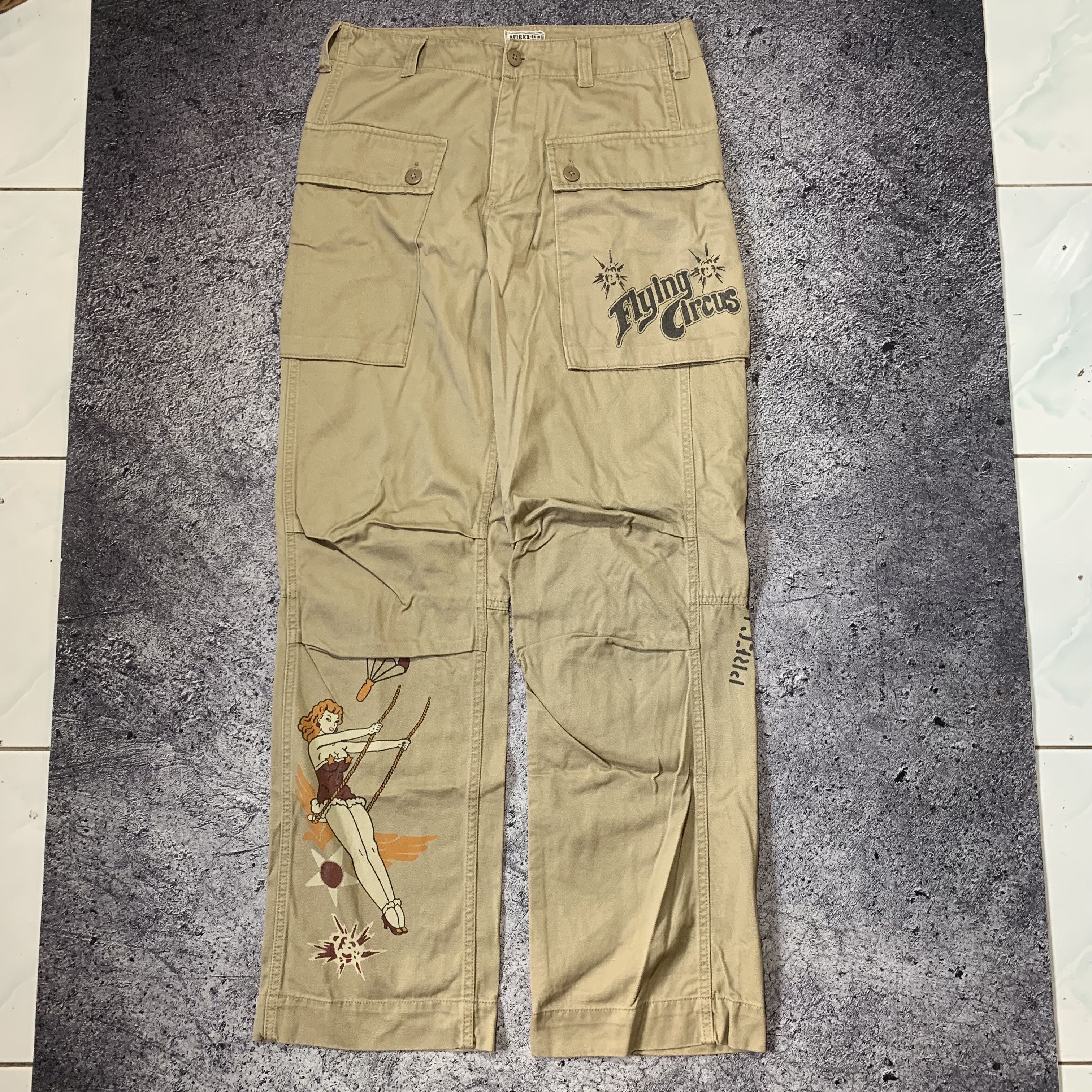 Vintage Avirex Printed Monkey Cargo Pants | Grailed