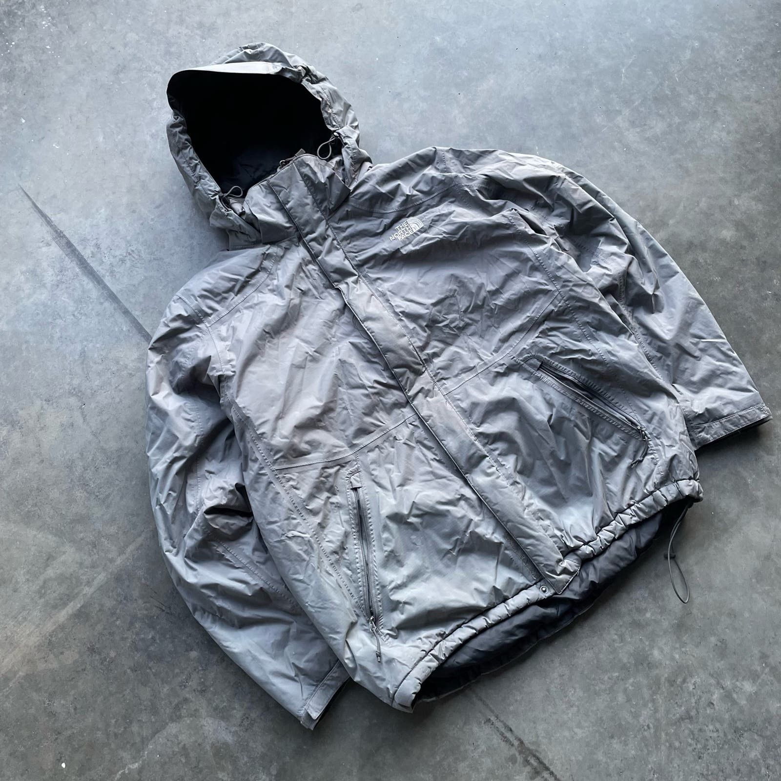 Vintage THENORTHFACE GREY GOOSE DOWN PUFFER JACKET LARGE | Grailed