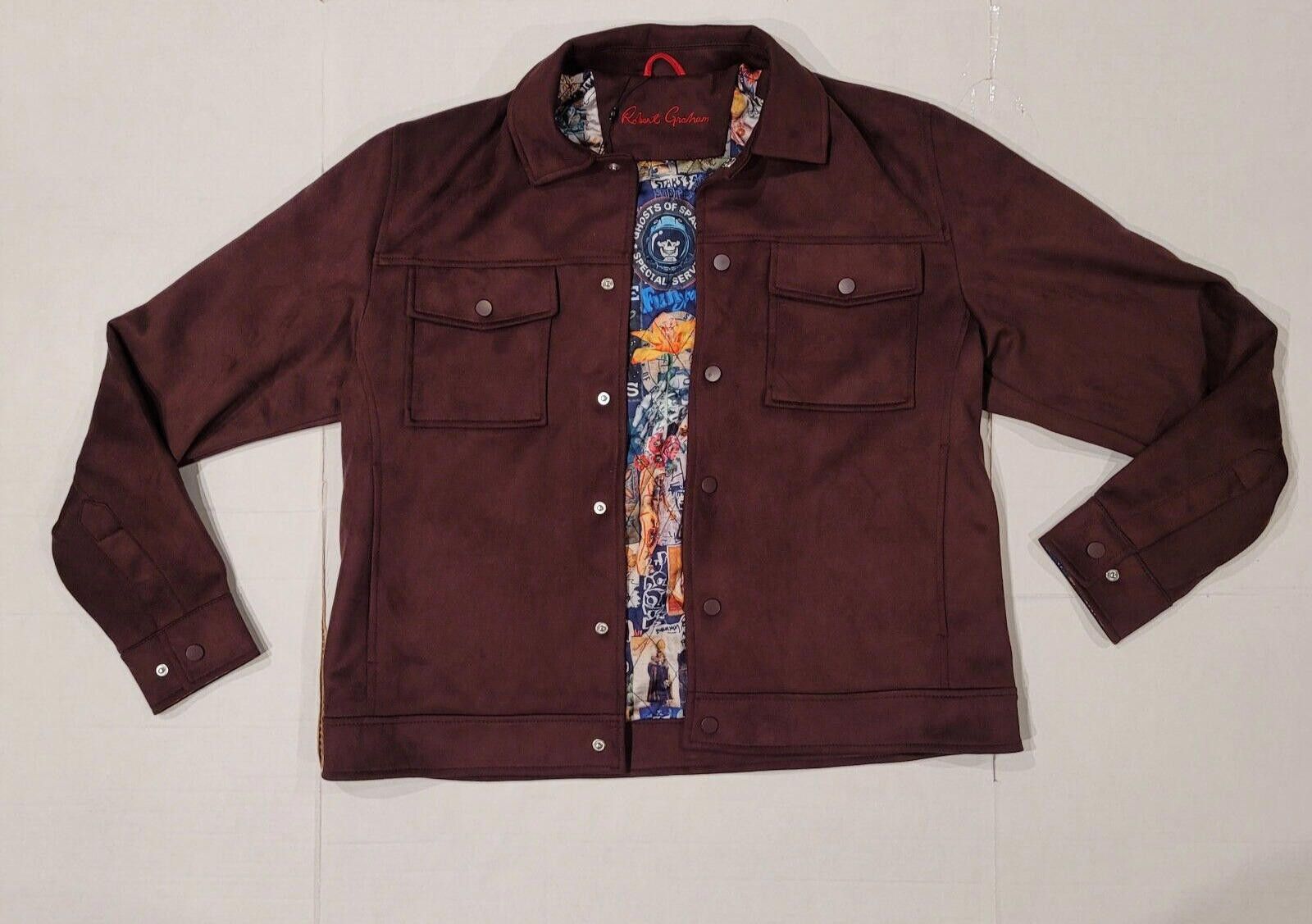 Robert Graham New ROBERT GRAHAM Vegan Suede Trucker Jacket Mahogany ...