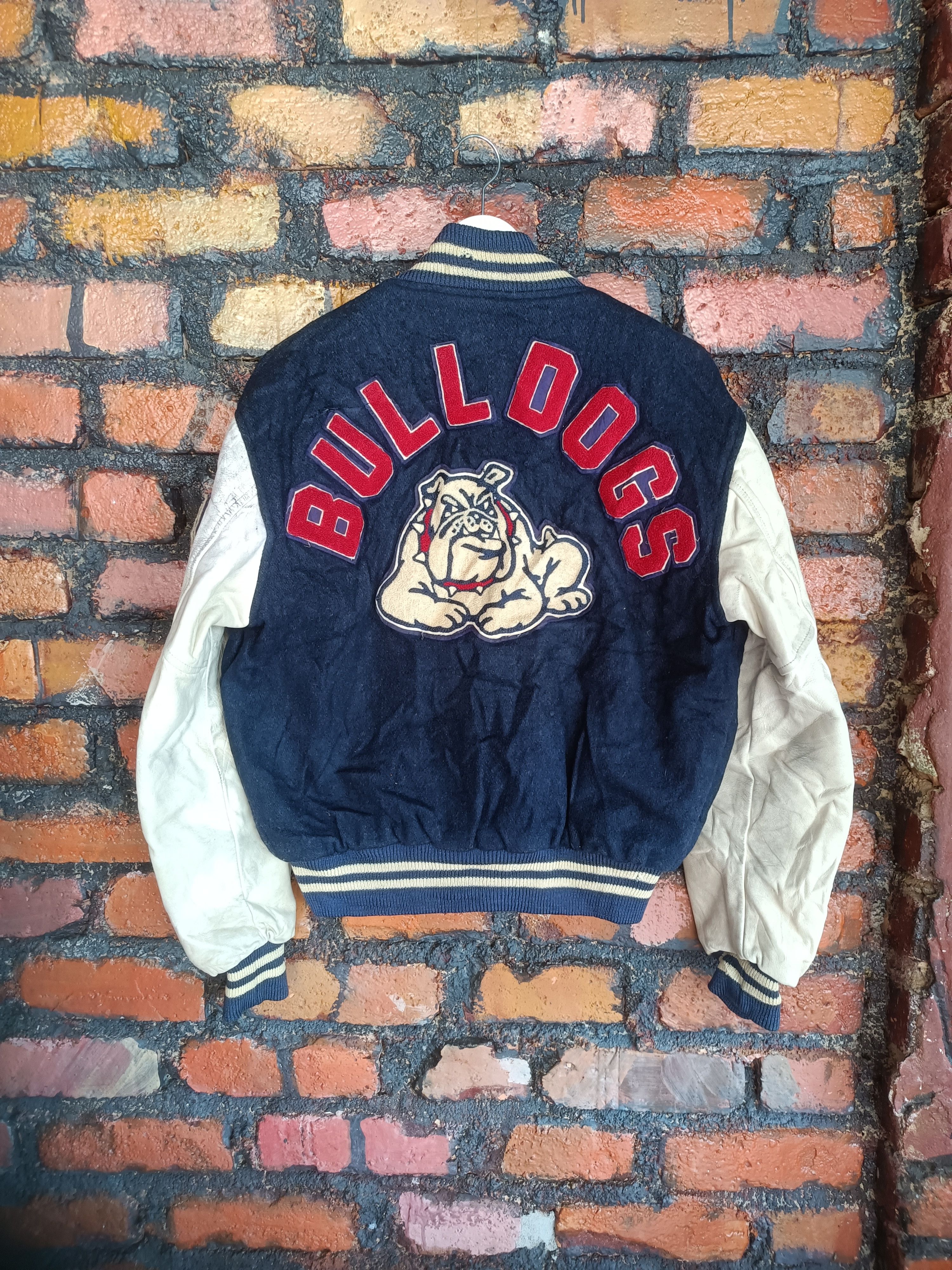 Vintage Vintage Baseball Bulldog Custom Patches Varsity Jacket | Grailed