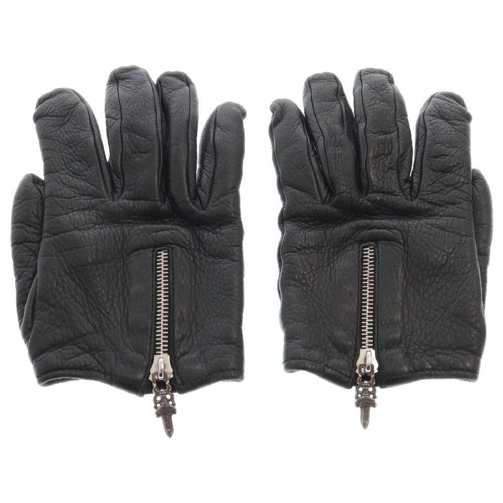 Chrome Hearts CHROME HEARTS GLOVE Dagger Zip Leather Gloves | Grailed