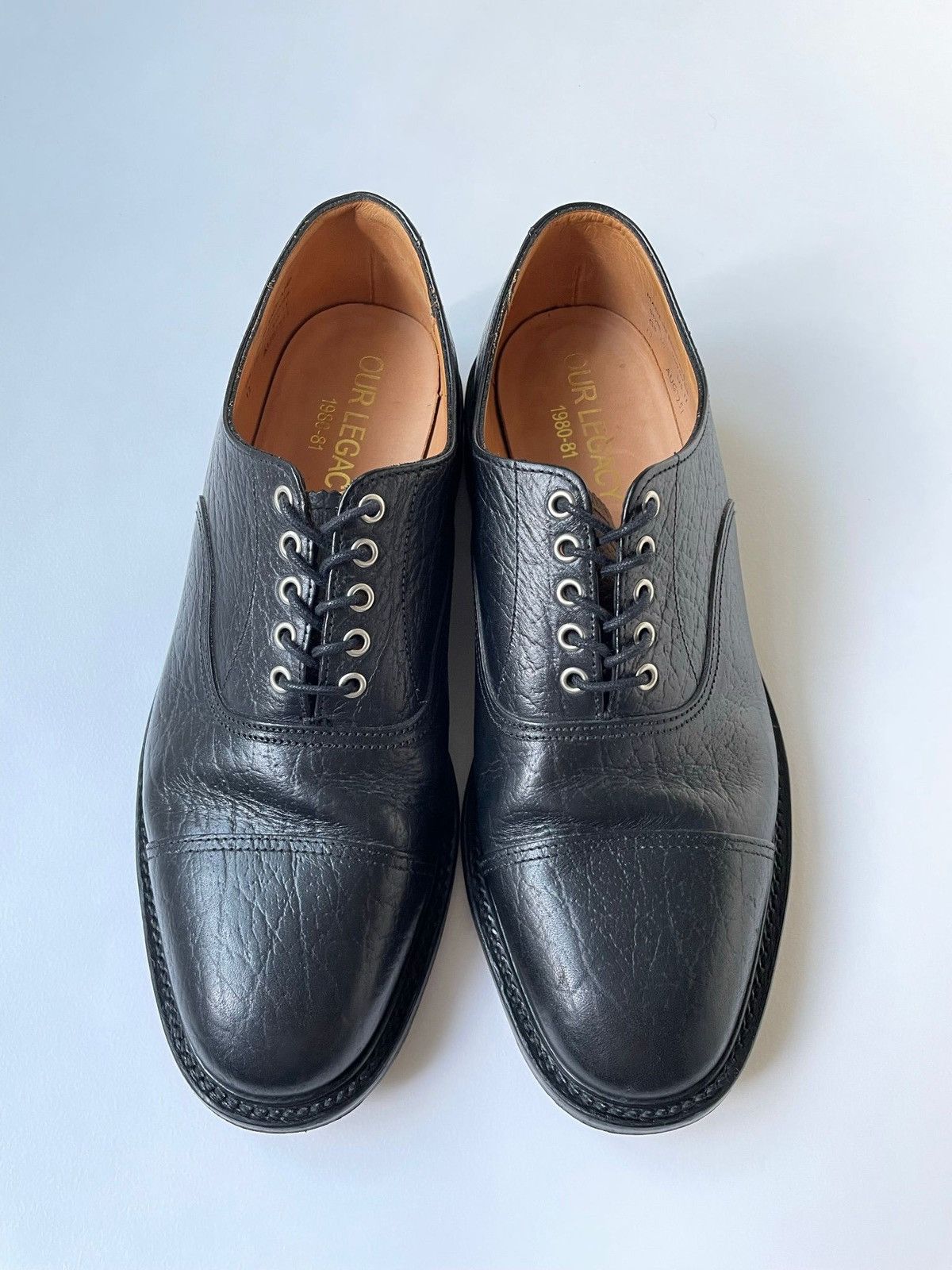 Our Legacy Black Grained Leather Derby Shoes | Grailed
