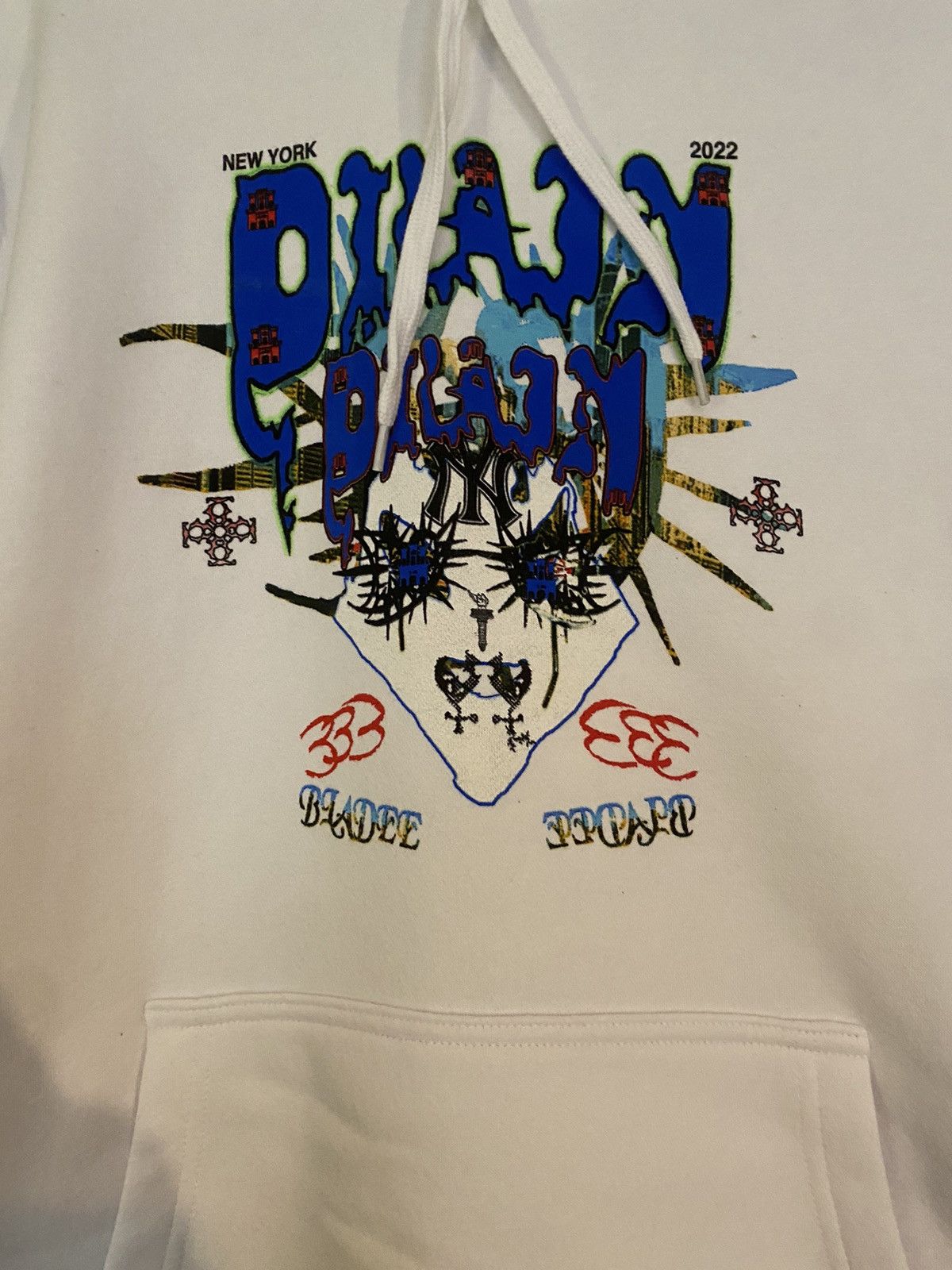 Sad Boys Bladee Face Shield NYC Hoodie | Grailed