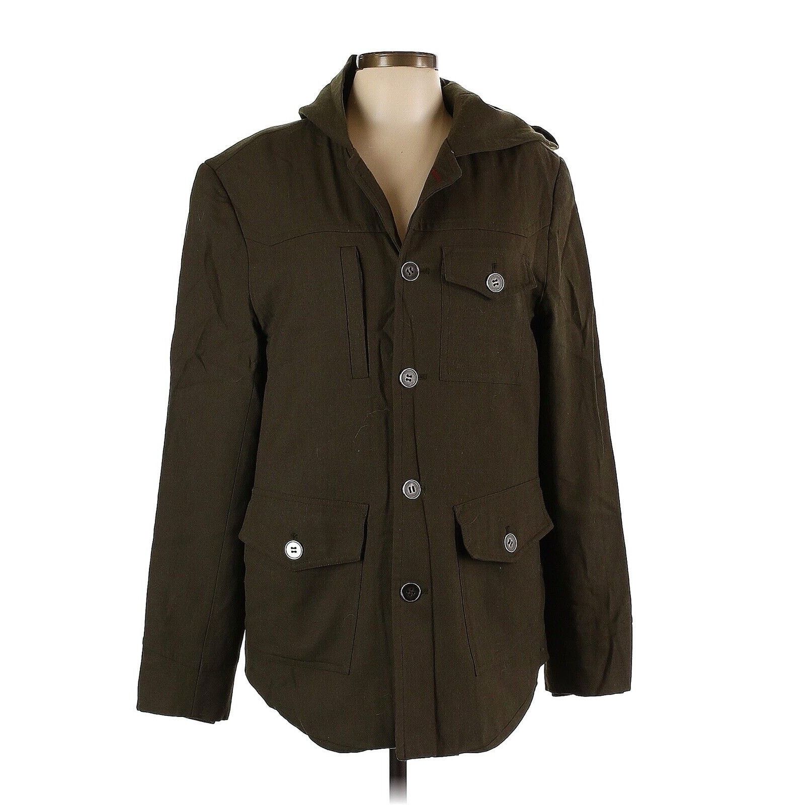 Designer La Merde Hooded Army Green Lined Wool Blend Coat Large | Grailed