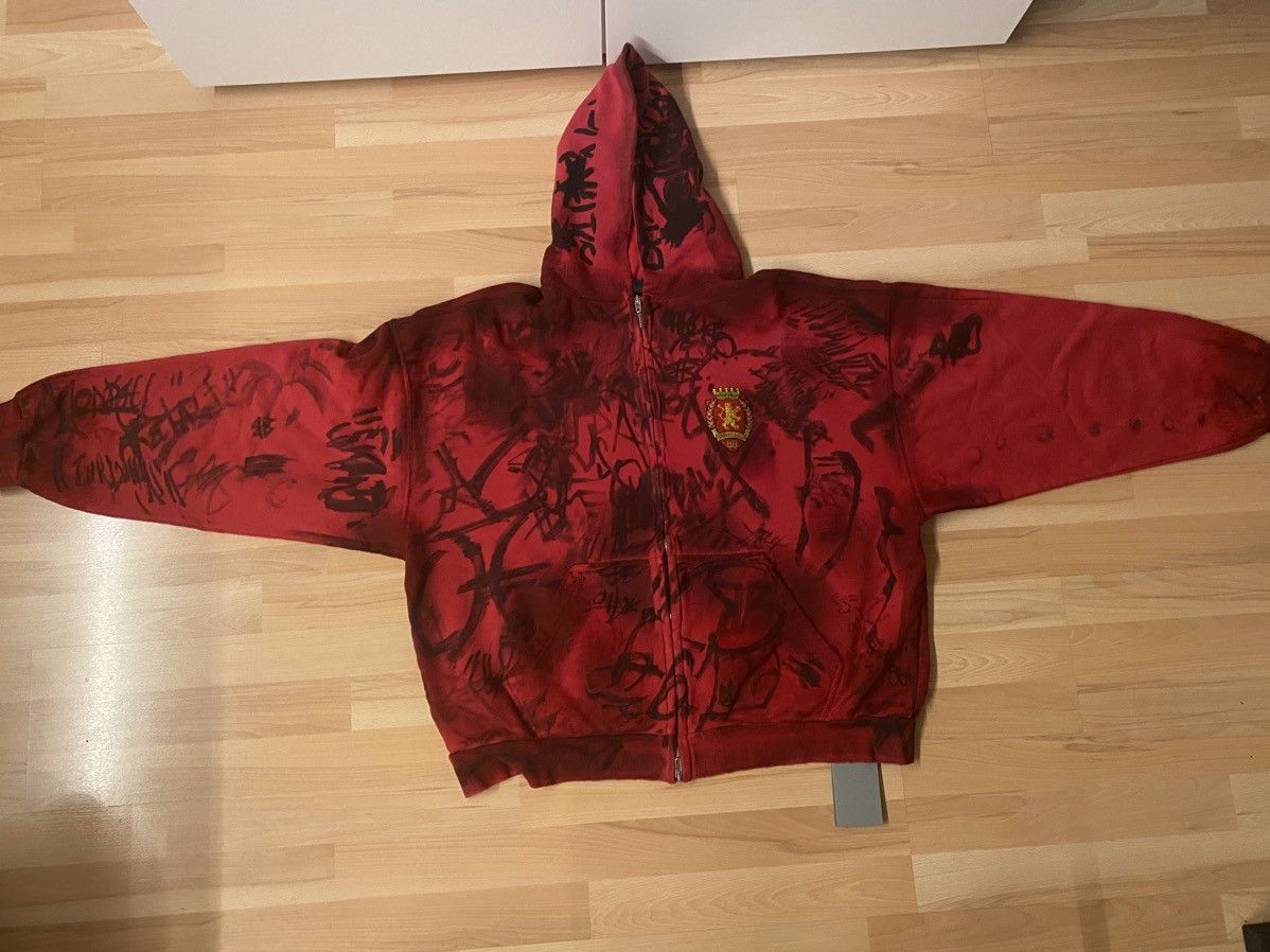 Balenciaga Balenciaga red Skater mud Zip Up | Grailed
