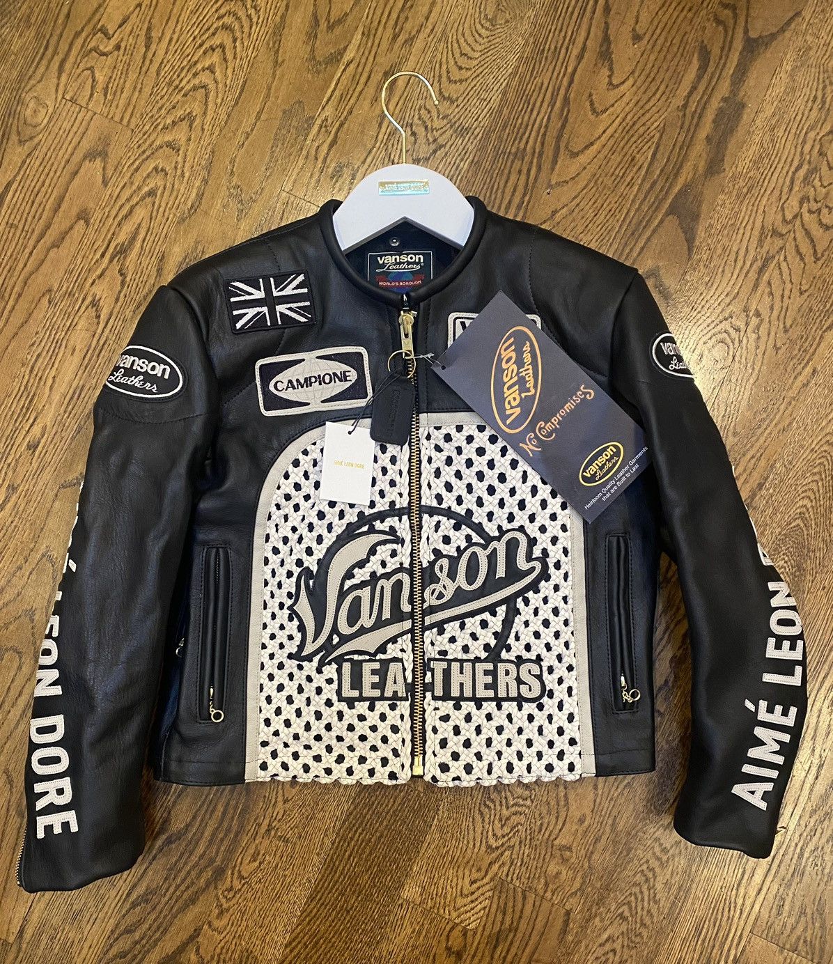 Aime Leon Dore × Vanson Leathers ALD/Vanson Raffia Leather Jacket | Grailed