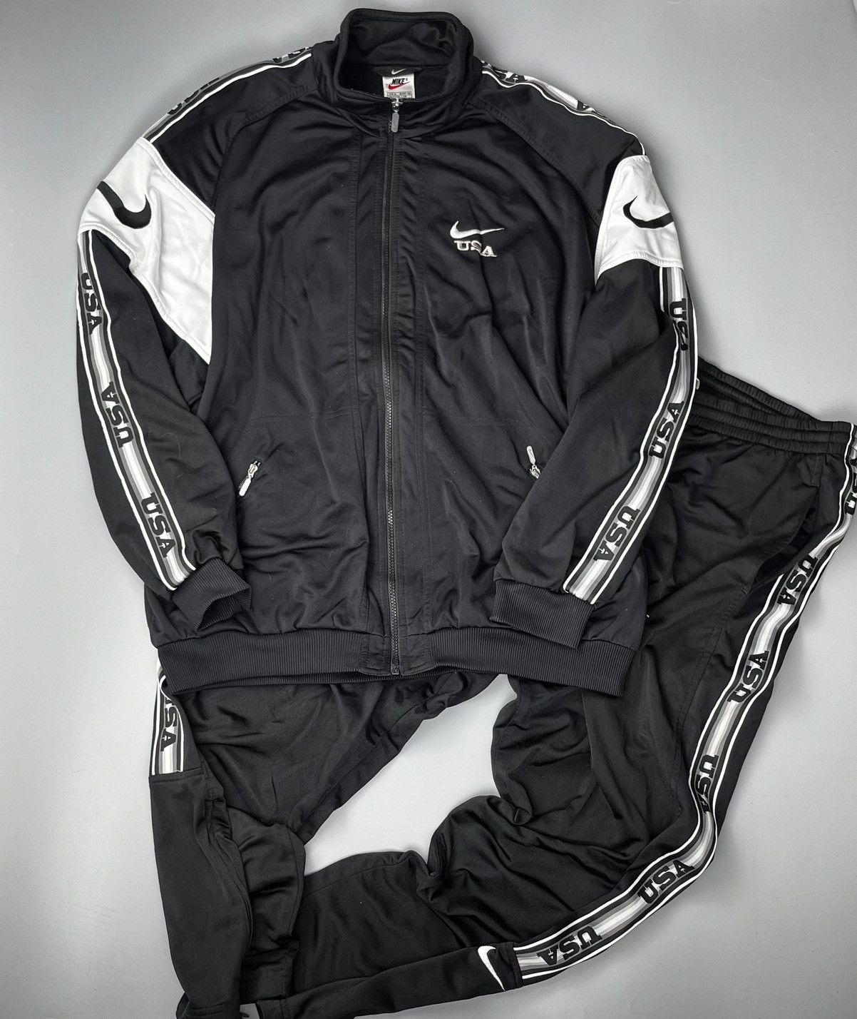 Nike × Streetwear × Vintage Vintage Nike Swoosh USA Track Suit 90s ...