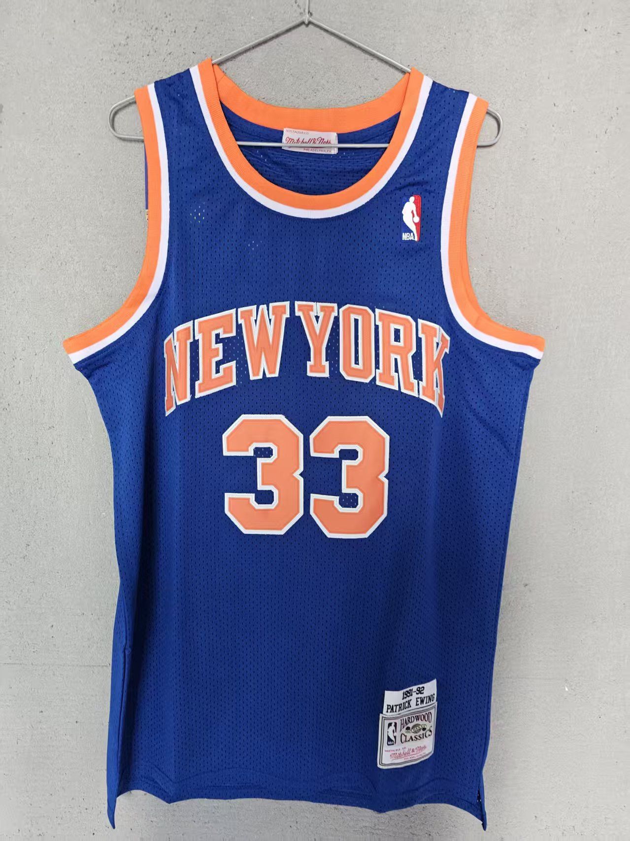 NBA Knicks #33 Patrick Ewing Jersey Blue XL | Grailed