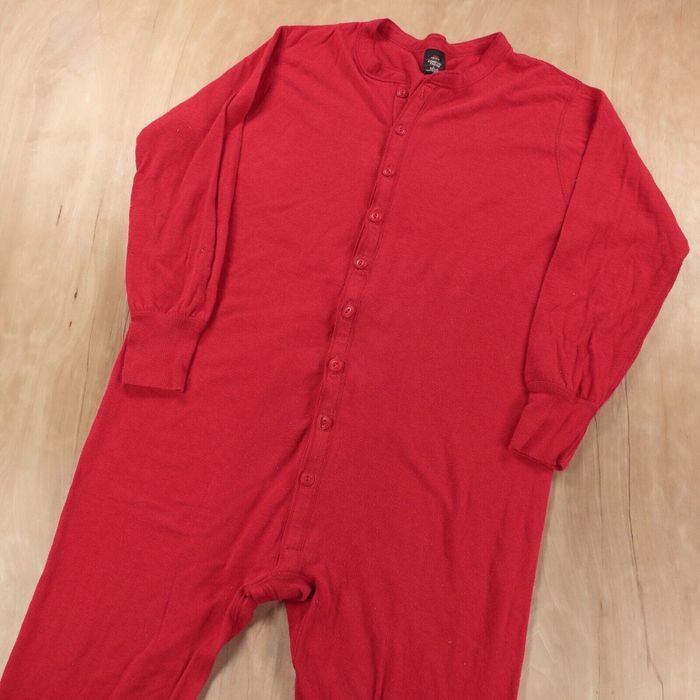 Blend Duofold Long john pajama MEDIUM red butt flap blend union suit ...