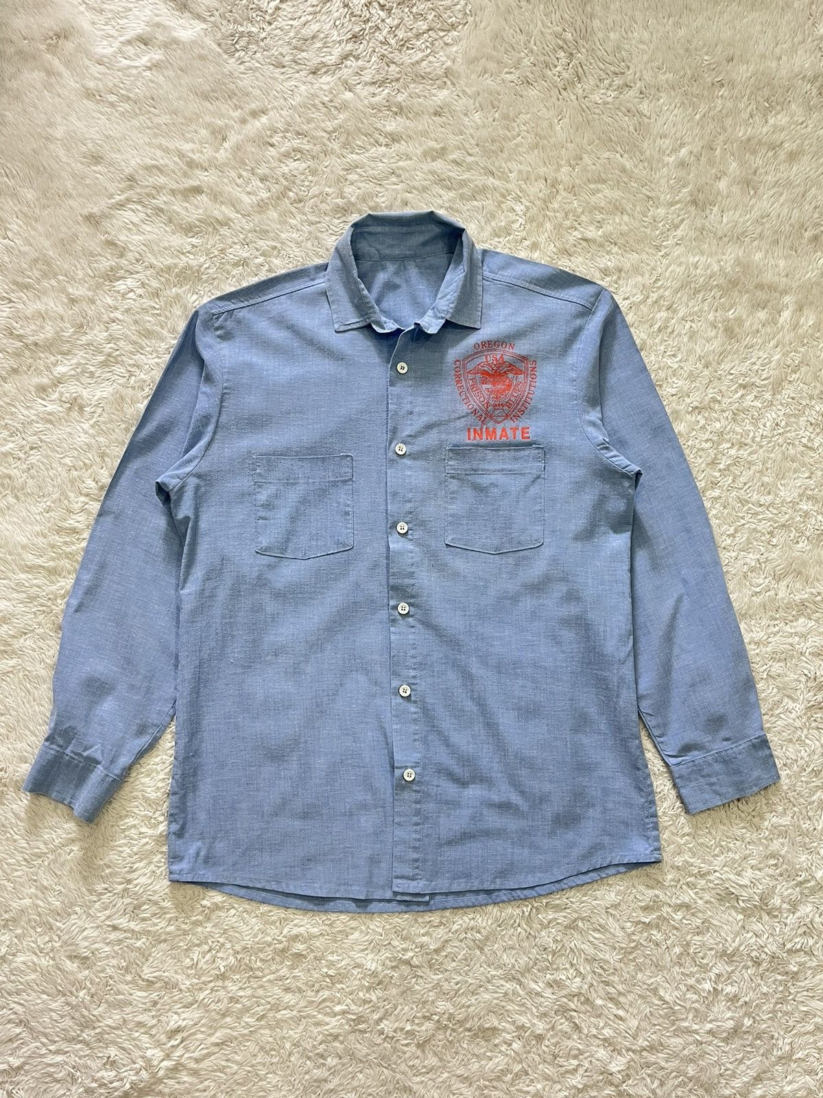 Other vintage inmate prisoner chambray work shirt | Grailed