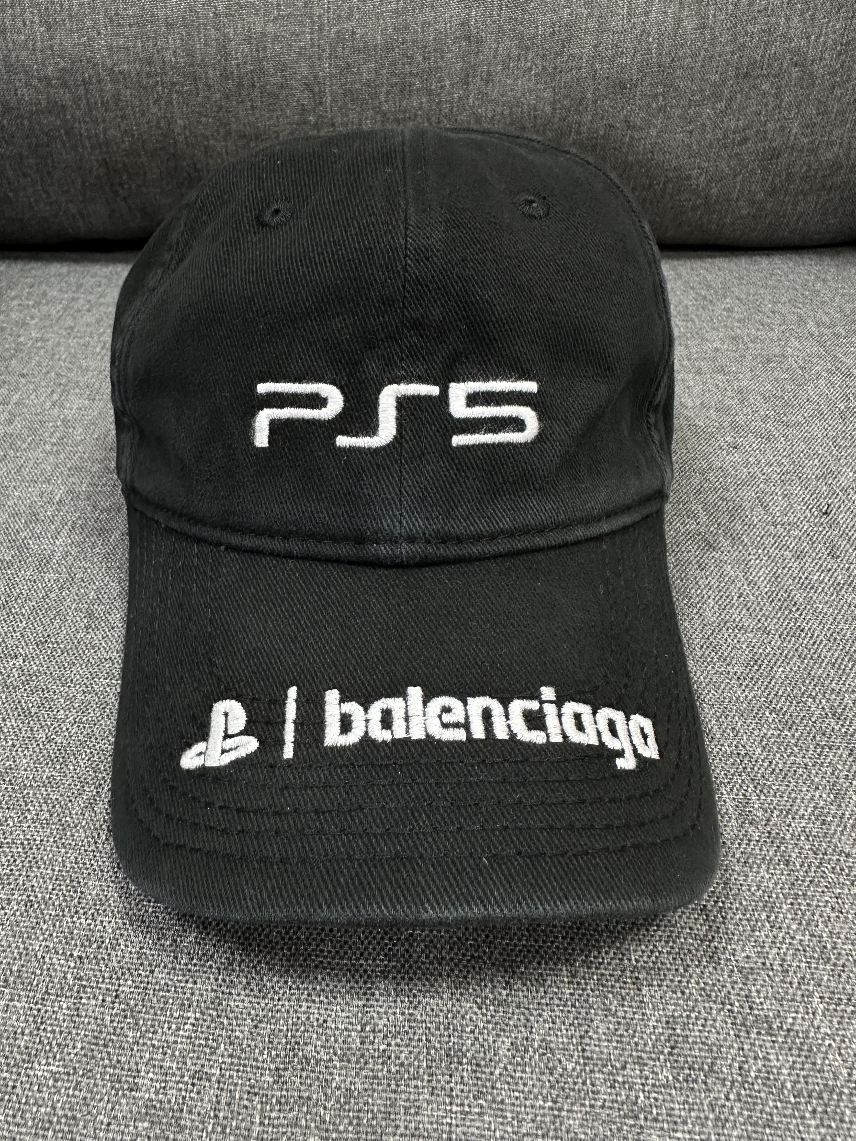 Balenciaga Balenciaga PS5 Center Logo Baseball Cap Black Hat One Size ...