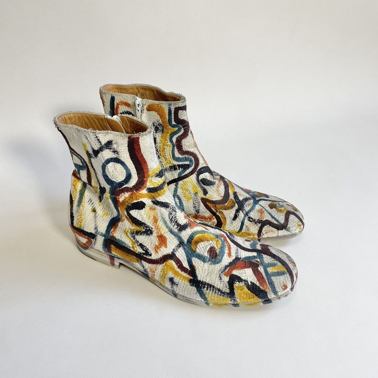 Maison Margiela Plaster Scribble Painted Boots | Grailed