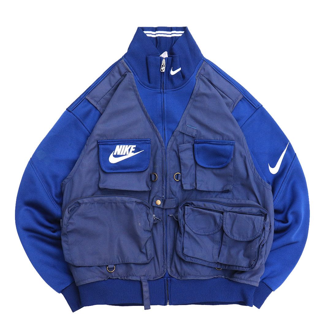 Nike × Streetwear Reworked Nike Zip-up Tactical Tracktop Blue/Fade-Navy ...