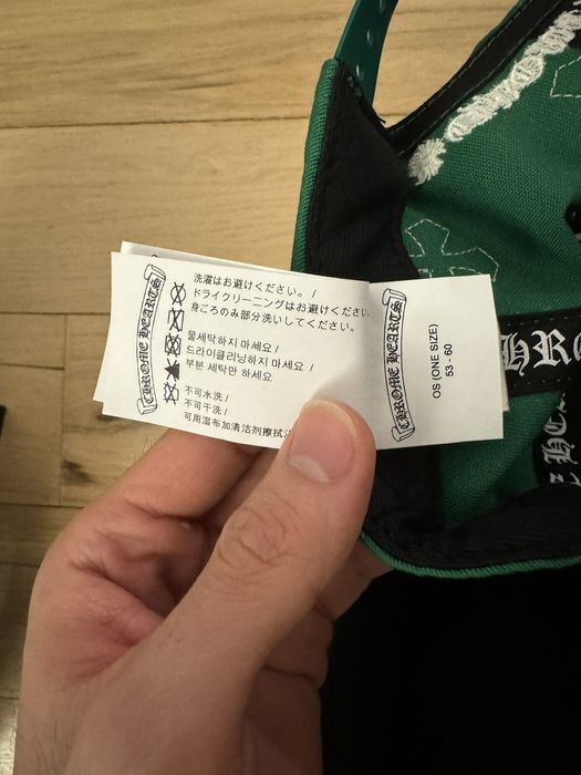 Chrome Hearts Chrome hearts (DS) green leather cross snapback | Grailed