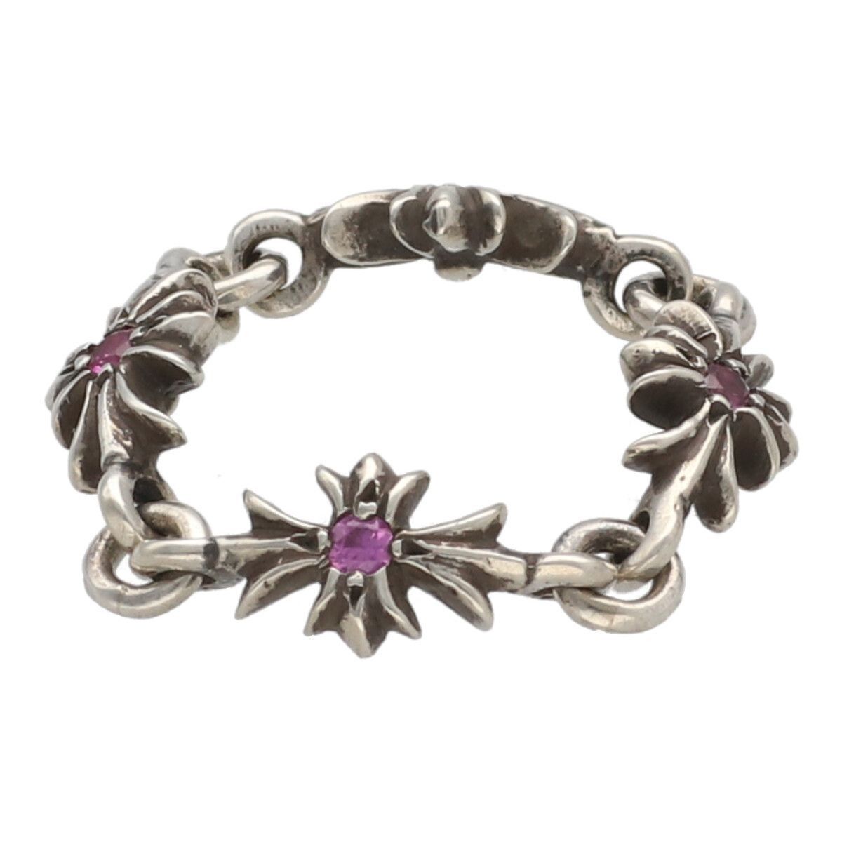 Chrome Hearts Chrome Hearts Tiny Plus Pink Sapphire Cross Ring - Size 5 | Grailed