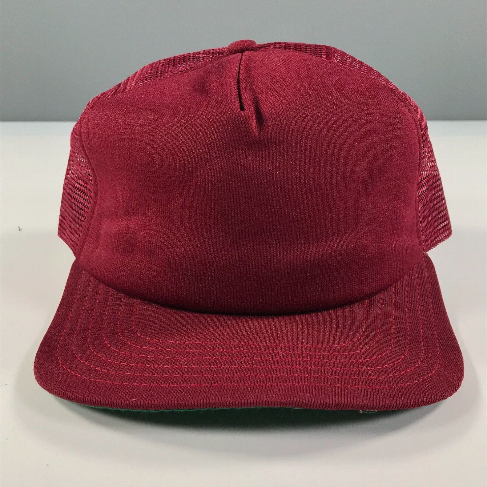 New Era Burgundy Red Mesh Dome Vintage Trucker Hat for Boys Youth Size ...