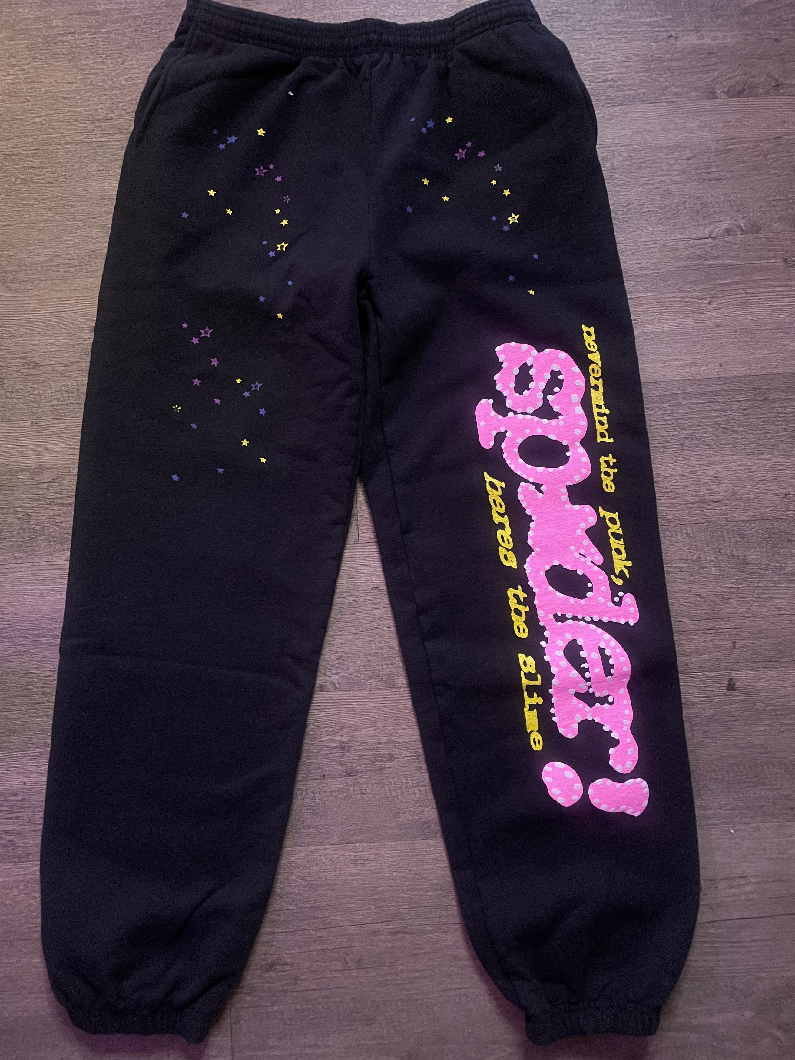 Sp5der BLACK P*NK V2 SP5DER SWEATPANTS | Grailed
