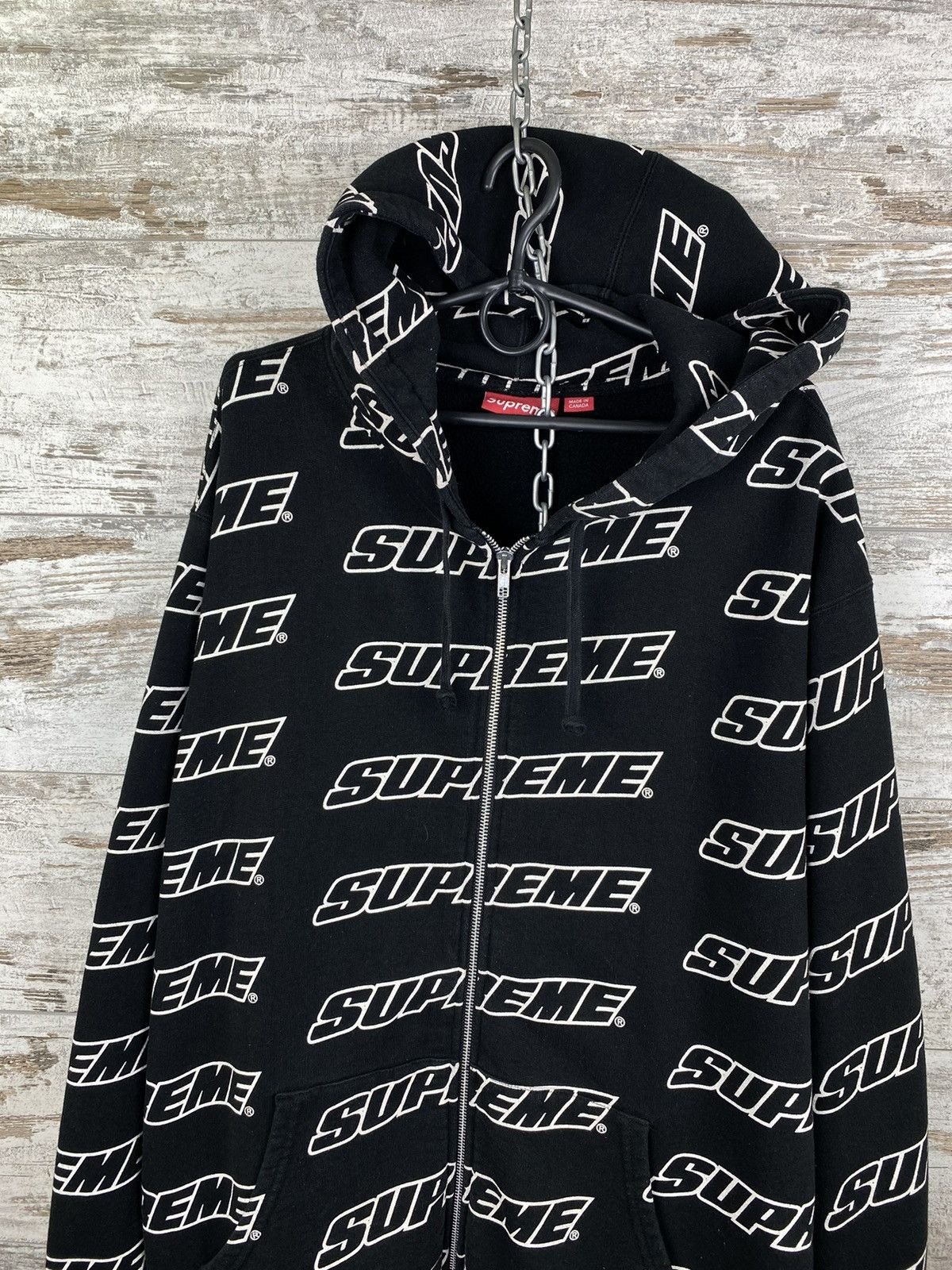 Supreme Mens Vintage Supreme monogram zip Hoodie streetwear y2k rare ...