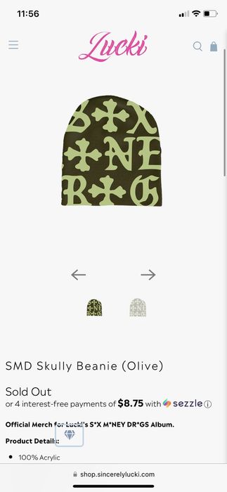 Japanese Brand Lucki SMD Skully Beanie | Grailed