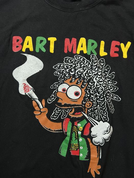 Humor Vintage Bob Marley Bart Simpsons Rasta 420 humor tee shirt | Grailed
