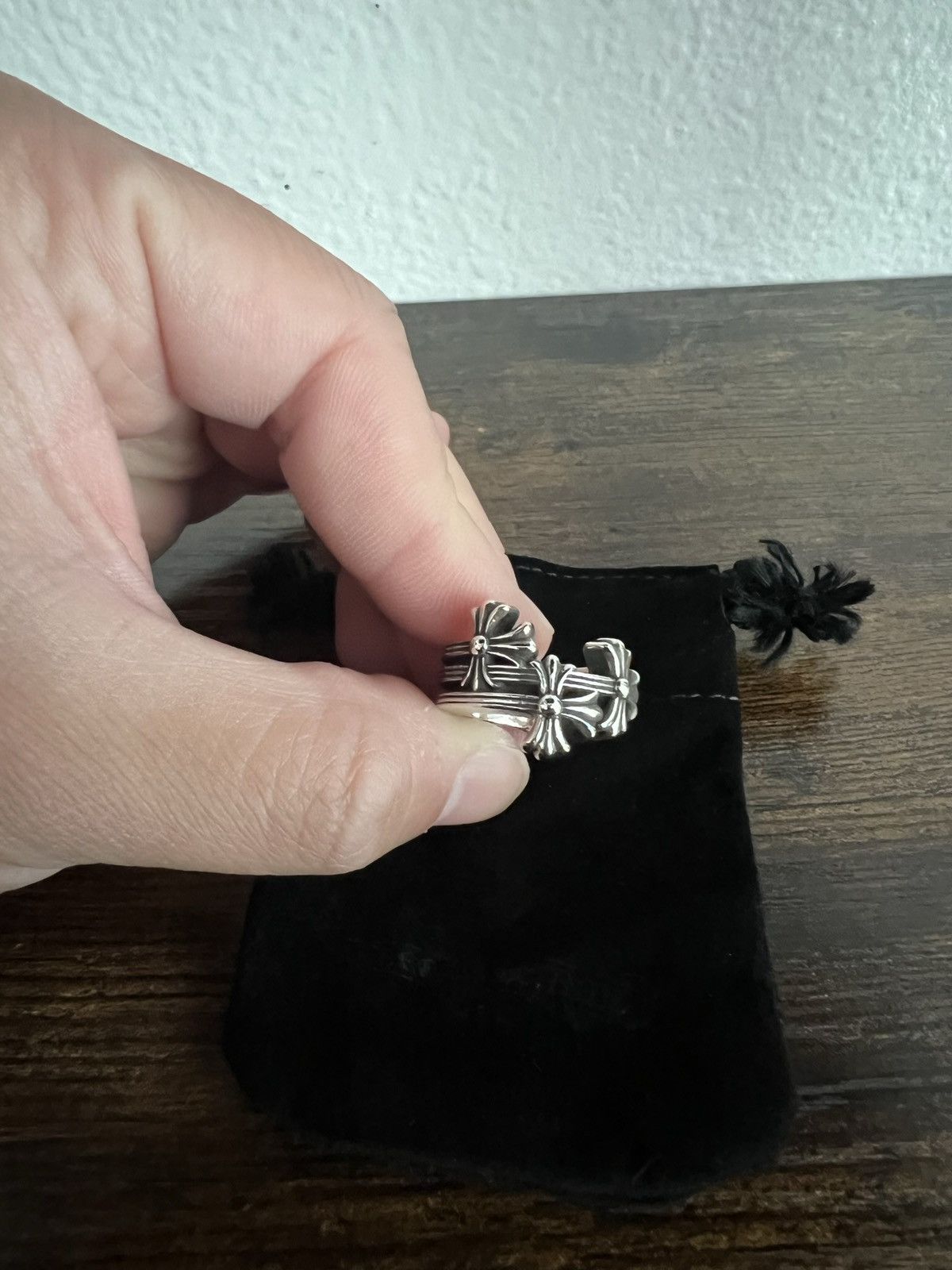 Chrome Hearts Chrome Hearts Triple Cross Curve Ring Size 4 | Grailed