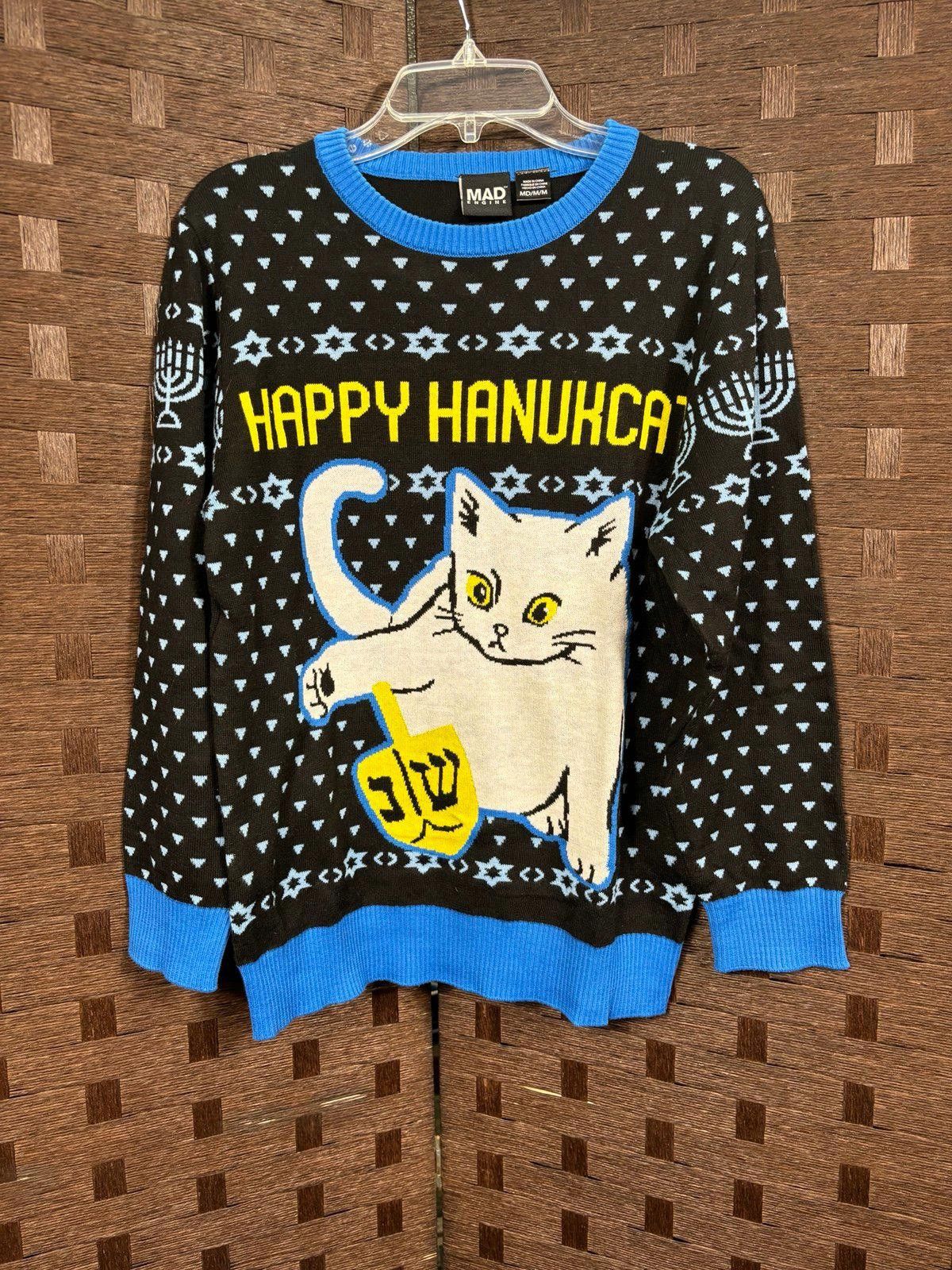 Mad Engine Mad Engine Medium Happy Hanukcat Sweater | Grailed