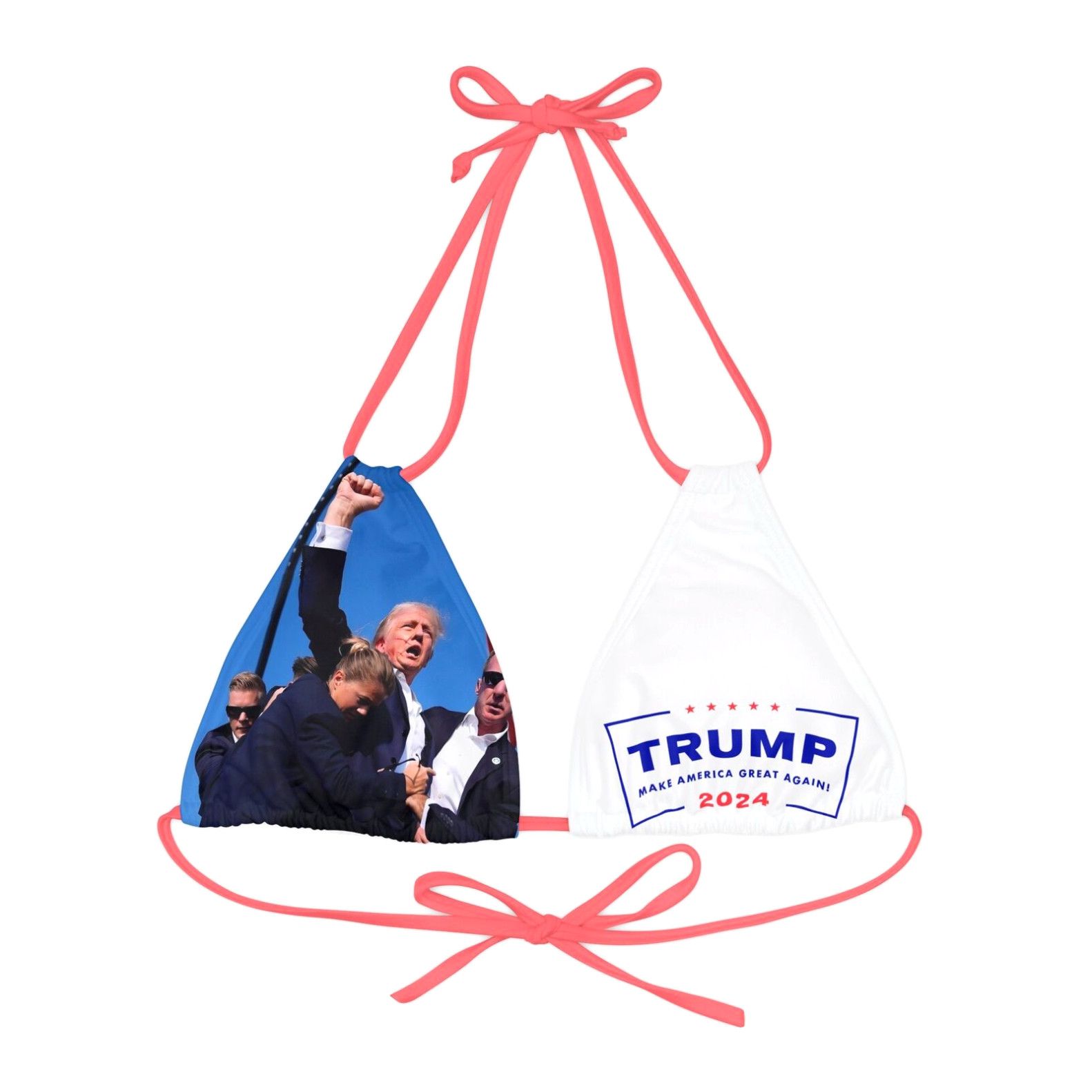 Triangl Trump Shot Strappy Triangle Bikini Top (AOP) July MAGA 2024 ...