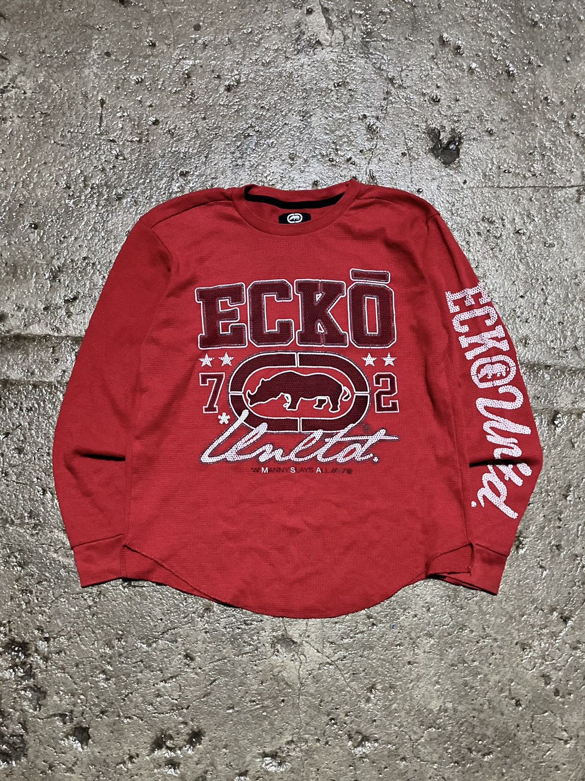 Vintage Crazy Y2K Ecko UNLTD Thermal Skater Long Sleeve Grunge Opium | Grailed