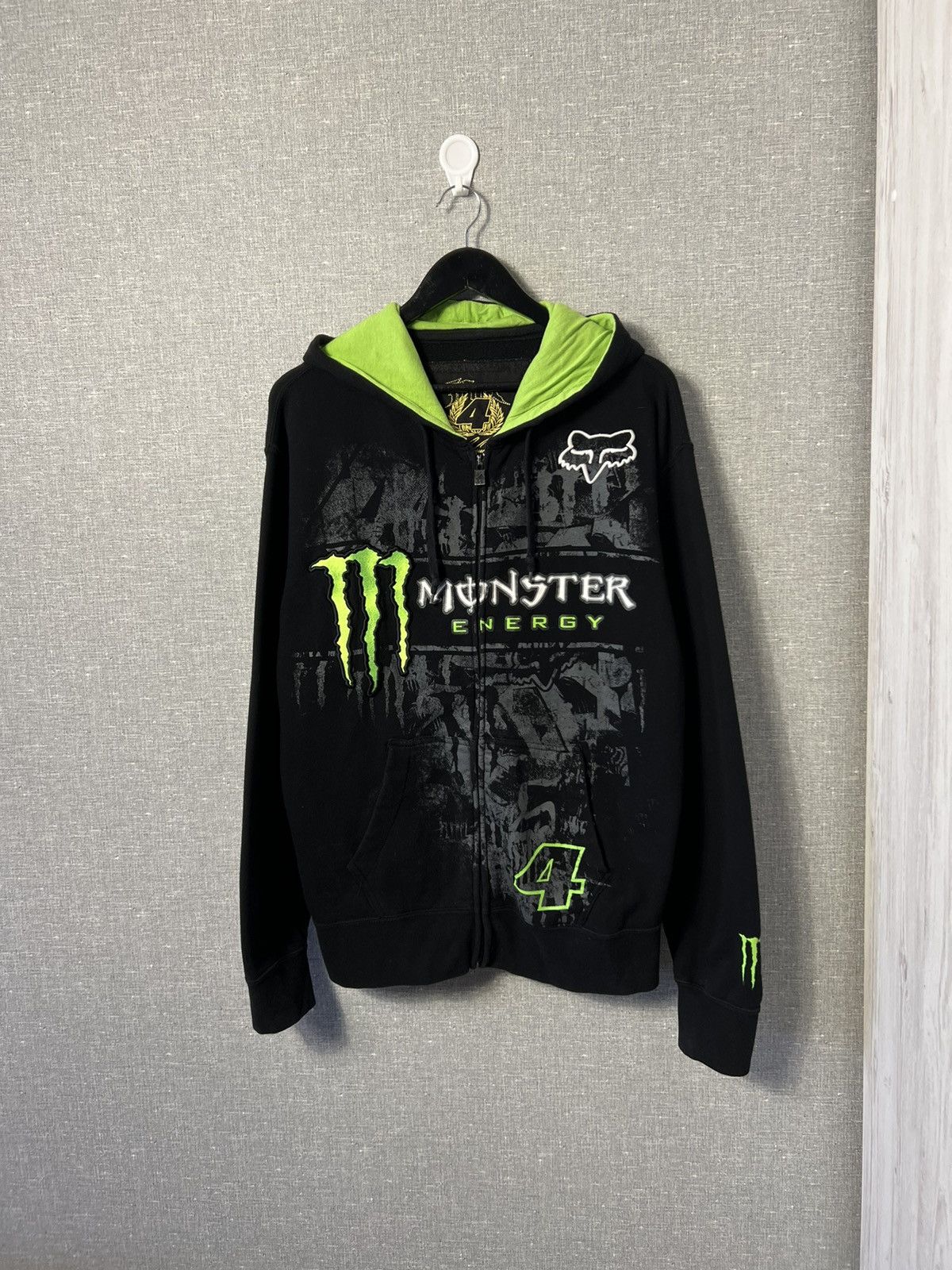 Fox Racing × Streetwear Rare Vintage Fox Racing Monster Energy Zip Up ...