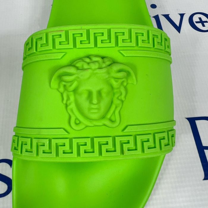 Versace Versace Mens Neon Green Medusa Palazzo Rubber Slides US 12 ...