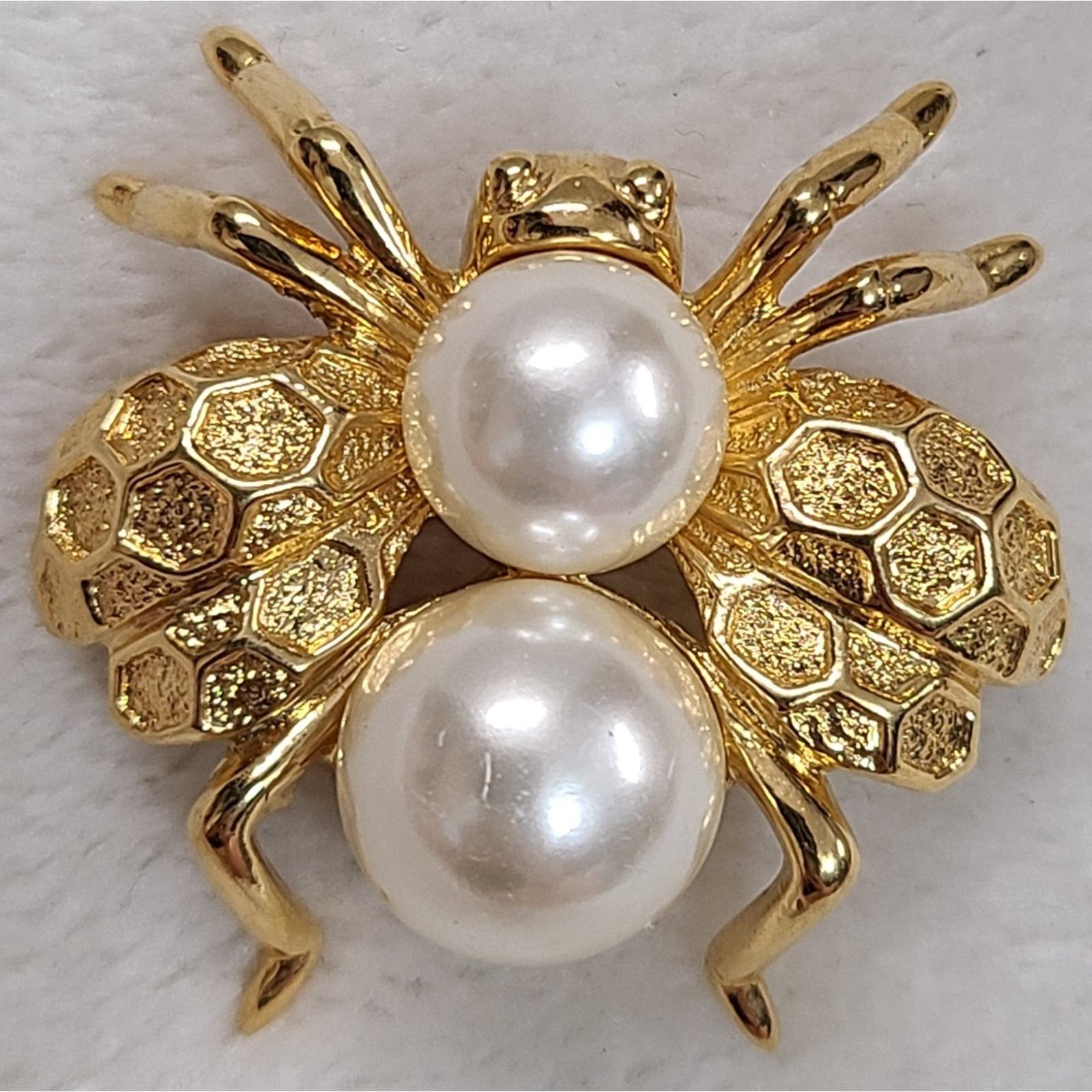 Vintage Vintage Napier Faux Pearl Gold Tone Bee Pin | Grailed