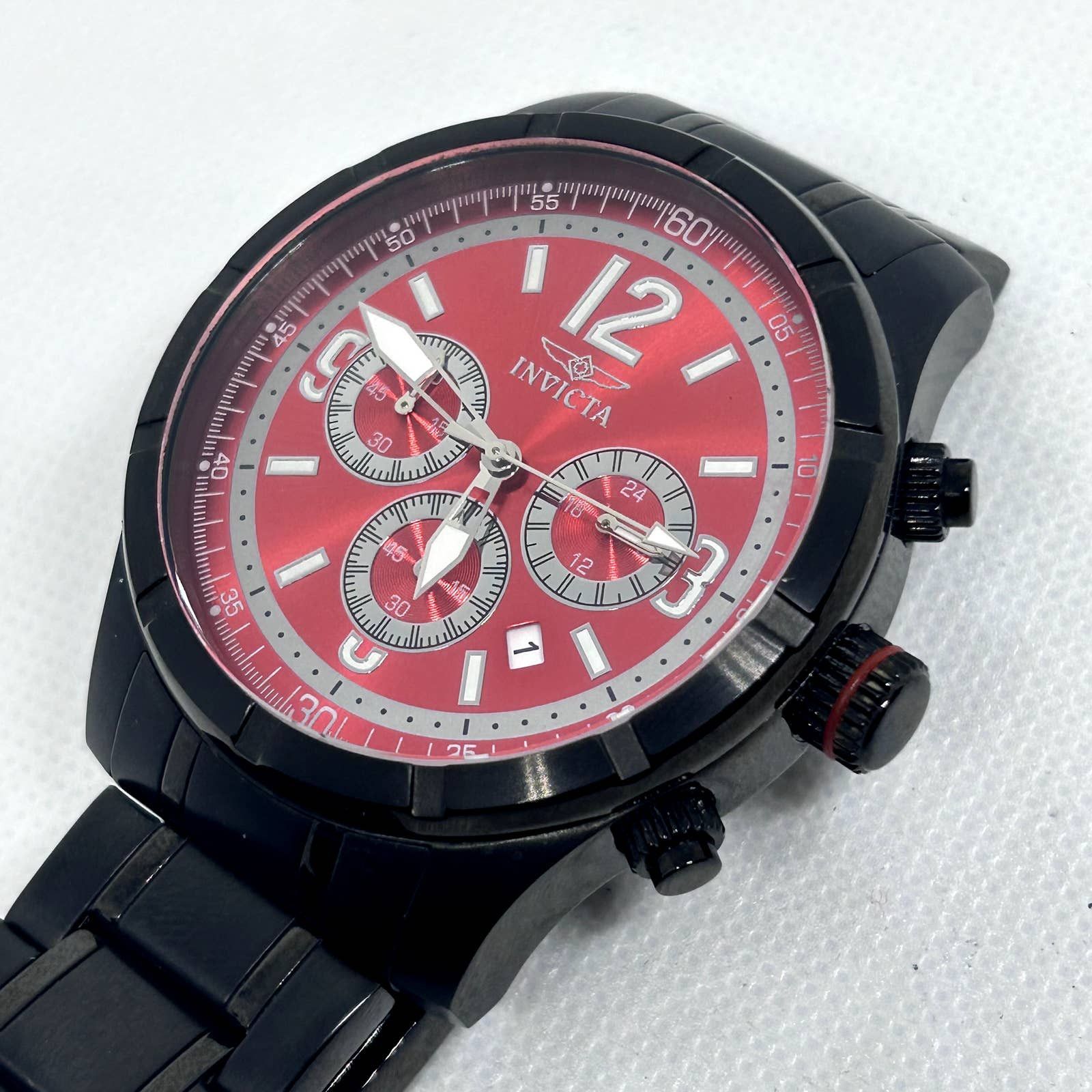 Invicta Invicta Specialty Collection Mens Black Tone Red Face Watch ...