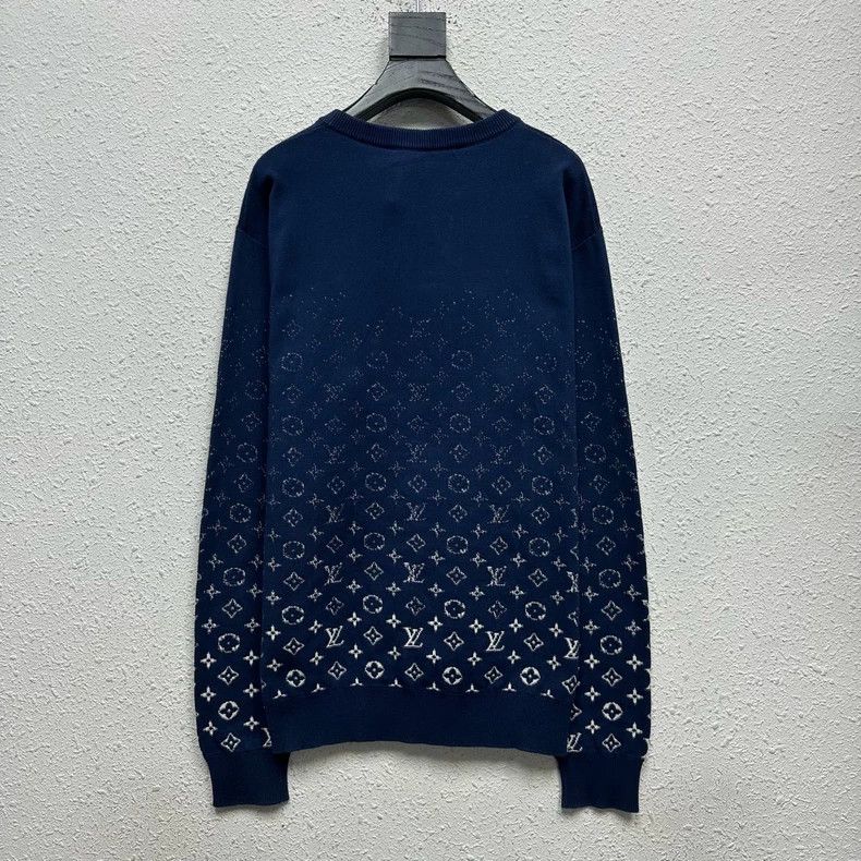 Louis Vuitton Louis Vuitton Dark blue gradient full-print LOGO knitted ...