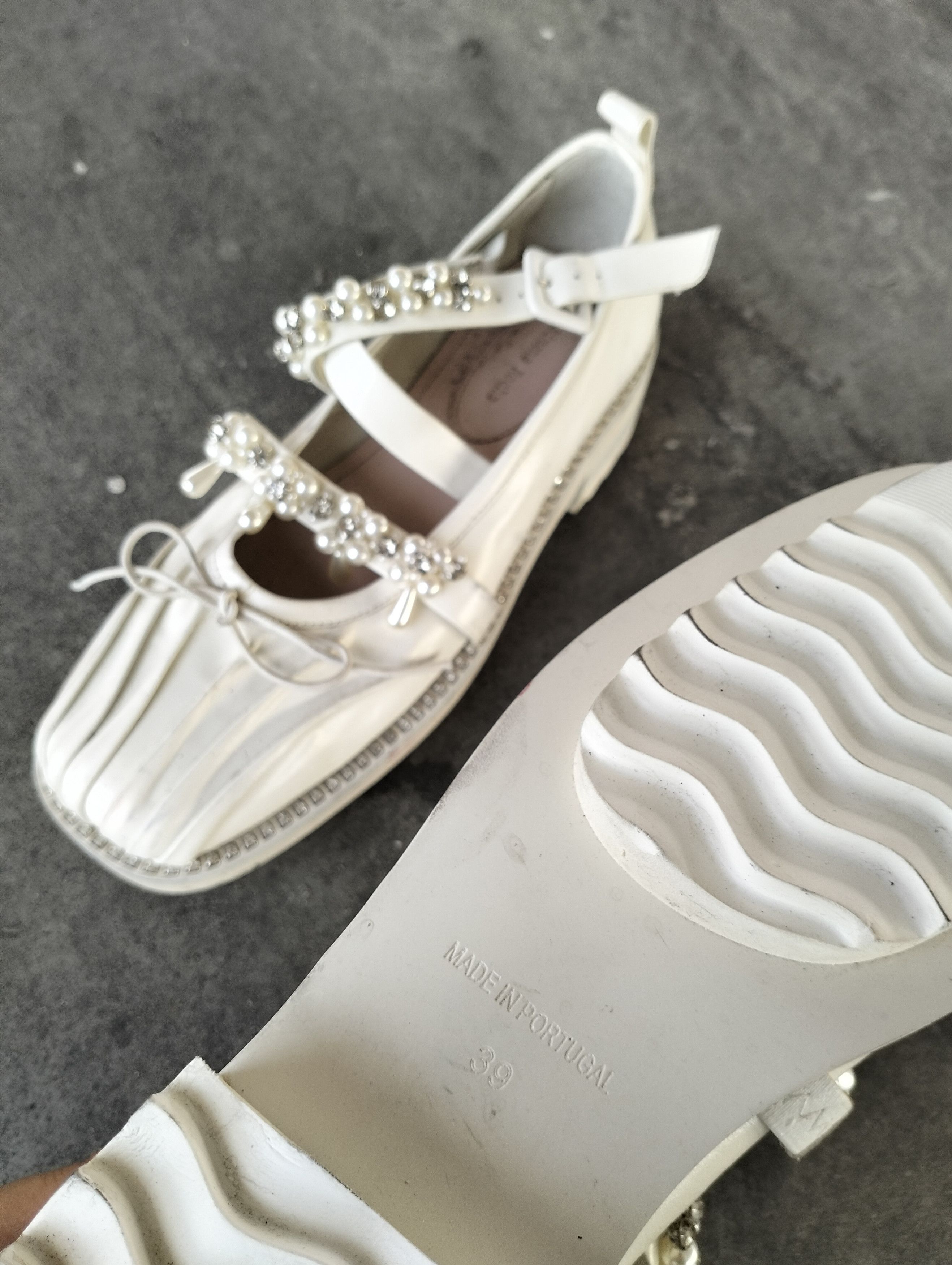 Simone Rocha SIMONE ROCHA WHITE SQUARE TOE BALLET BROGUES | Grailed