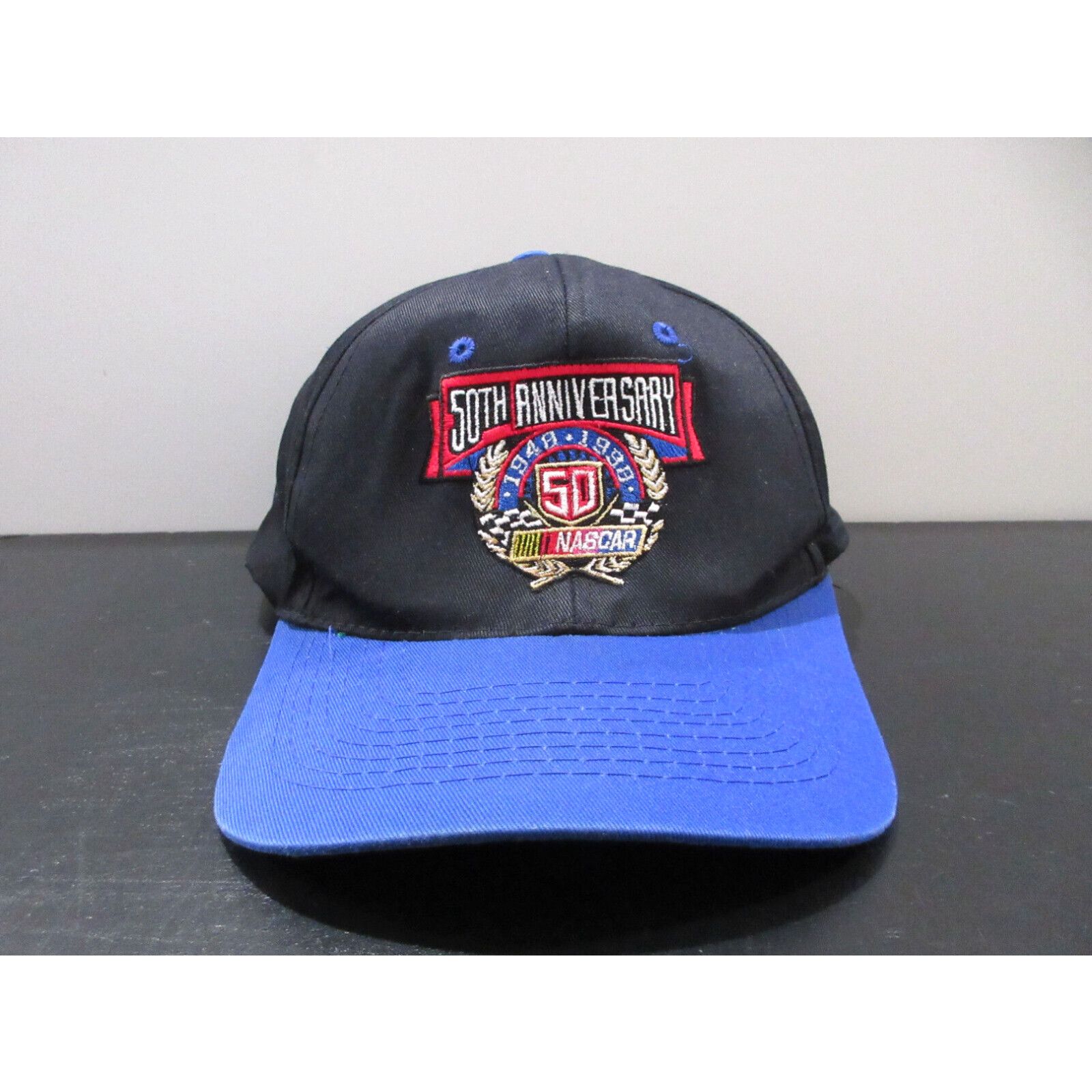 NASCAR VINTAGE Nascar Hat Cap Snap Back Black Blue Anniversary Racing ...