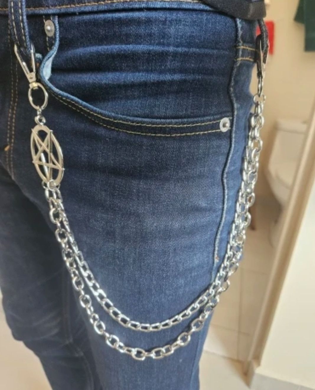 Designer × Japanese Brand × Streetwear Double Chain 5 Point Star Wallet ...