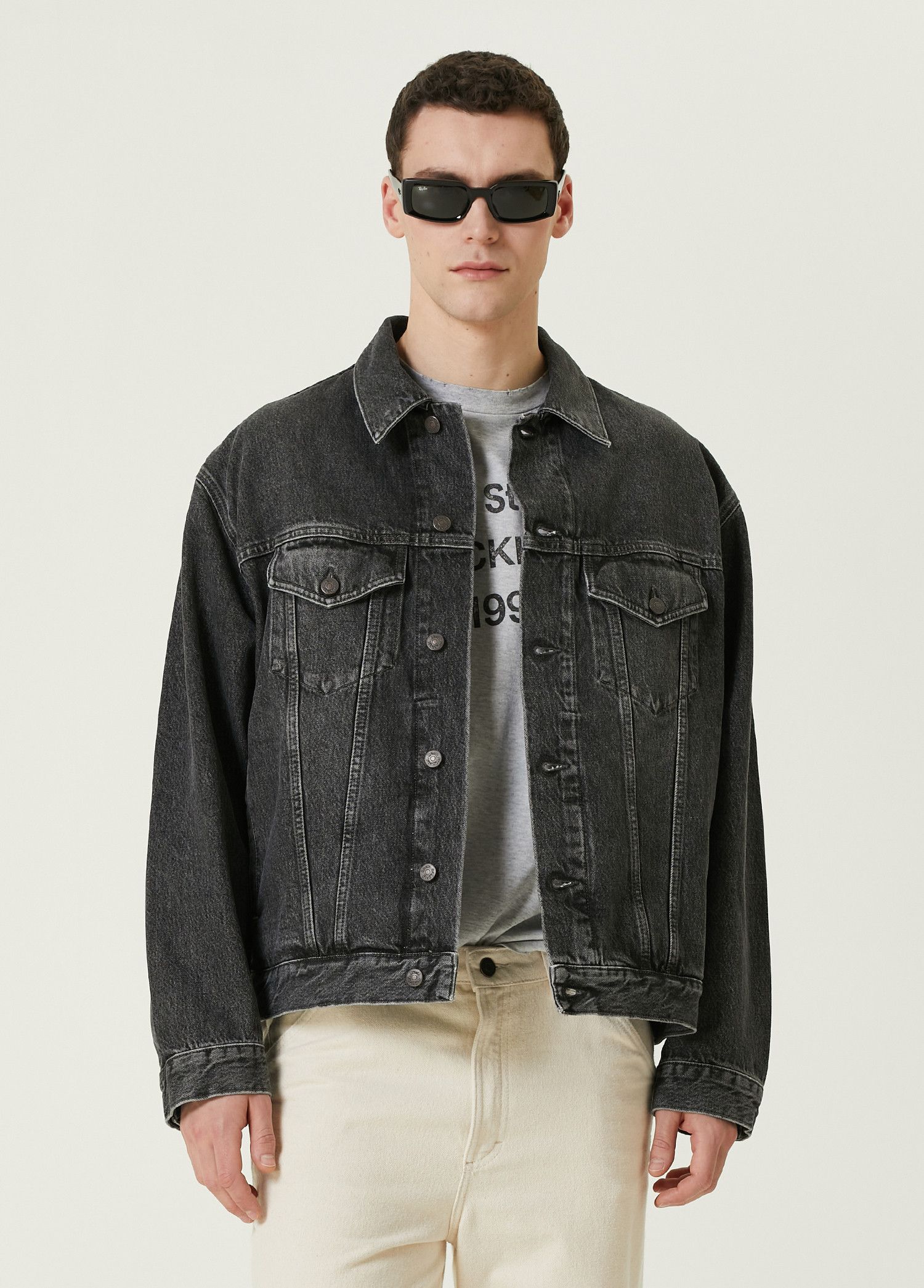 Acne Studios ACNE STUDIOS black relaxed fit denim jacket Small / Medium ...