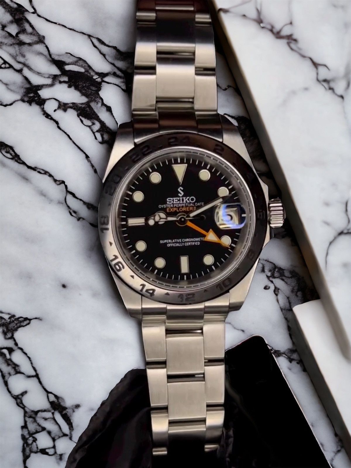 Japanese Brand × Seiko Seiko Mod Explorer 2 Black Dial Steel Automatic ...