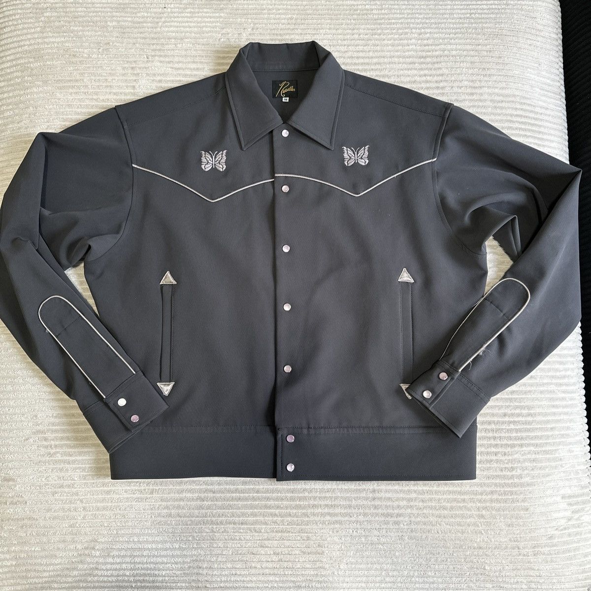 Needles Needles Piping Cowboy Shirt Jacket Gray Made In Japan | Grailed