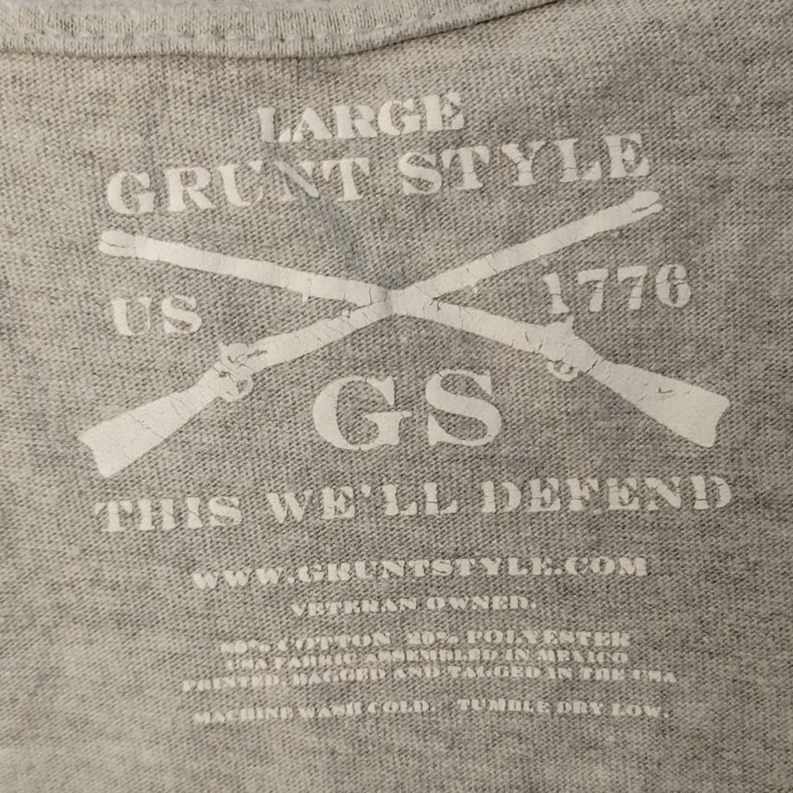 Grunt Style Grunt Style This We'll Defend Men's Gray "Throat Punch ...