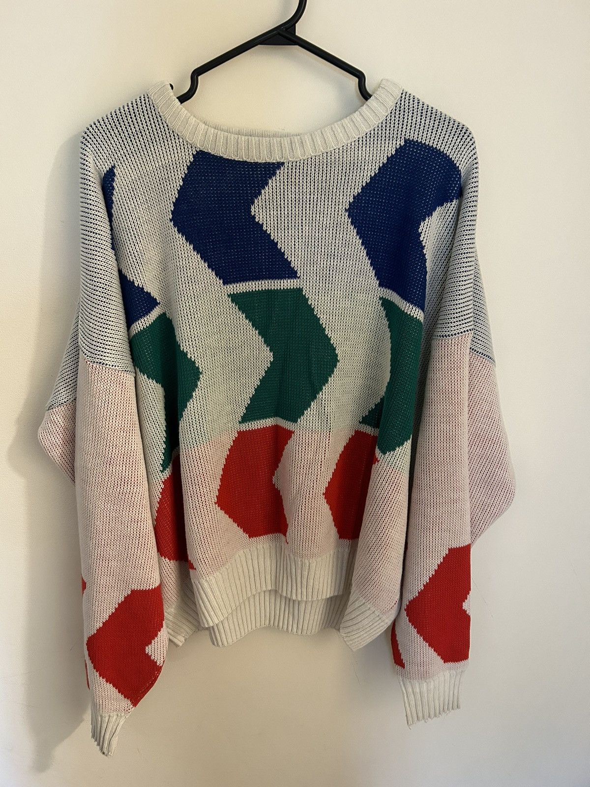Coloured Cable Knit Sweater × Vintage CRAZY VINTAGE ESSENTIAL ABSTRACT ...